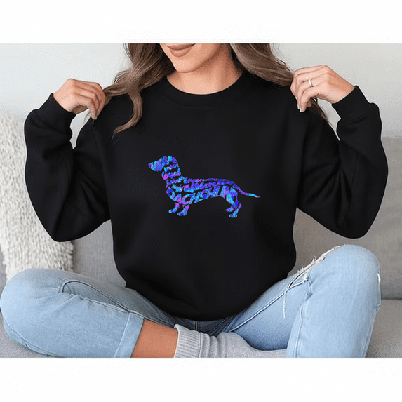 Dachshund Dog Lover Cute Wiener Pet Funny Cartoon Graphic Sweatshirt up ...