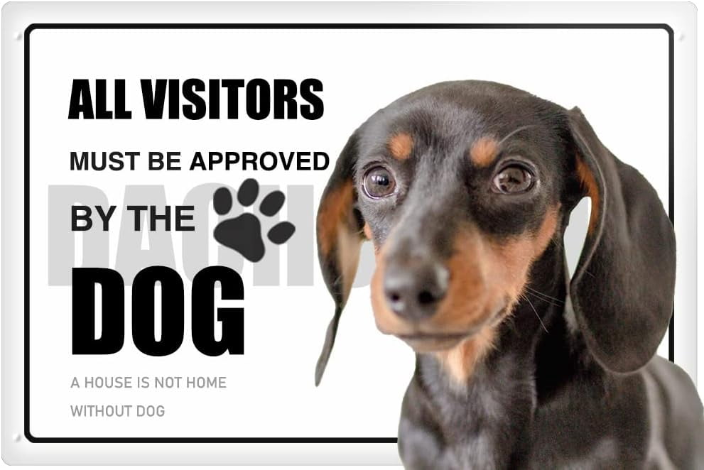 Dachshund Dog Metal Tin Sign All Visitors Must Be Approved Poster A ...