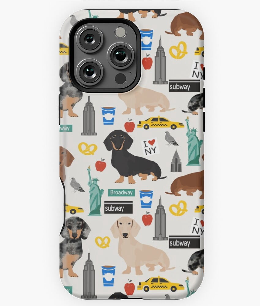 Dachshund Dog NYC New York City Phone Case for iPhone 16 15 14 13 12 11 ...