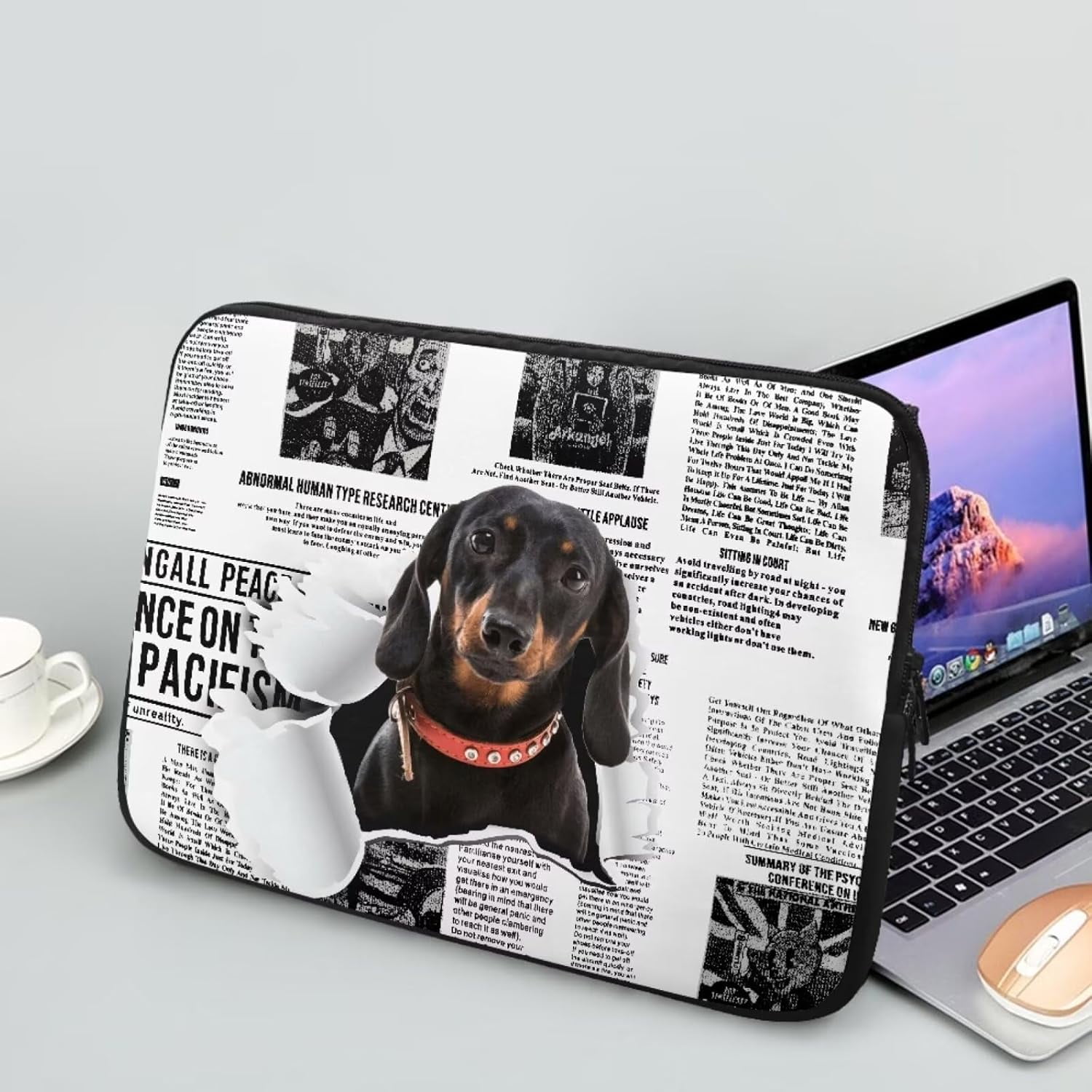 Dachshund Dog Newspaper Design 13 Inch Tablet Sleeves Lap Top Case ...