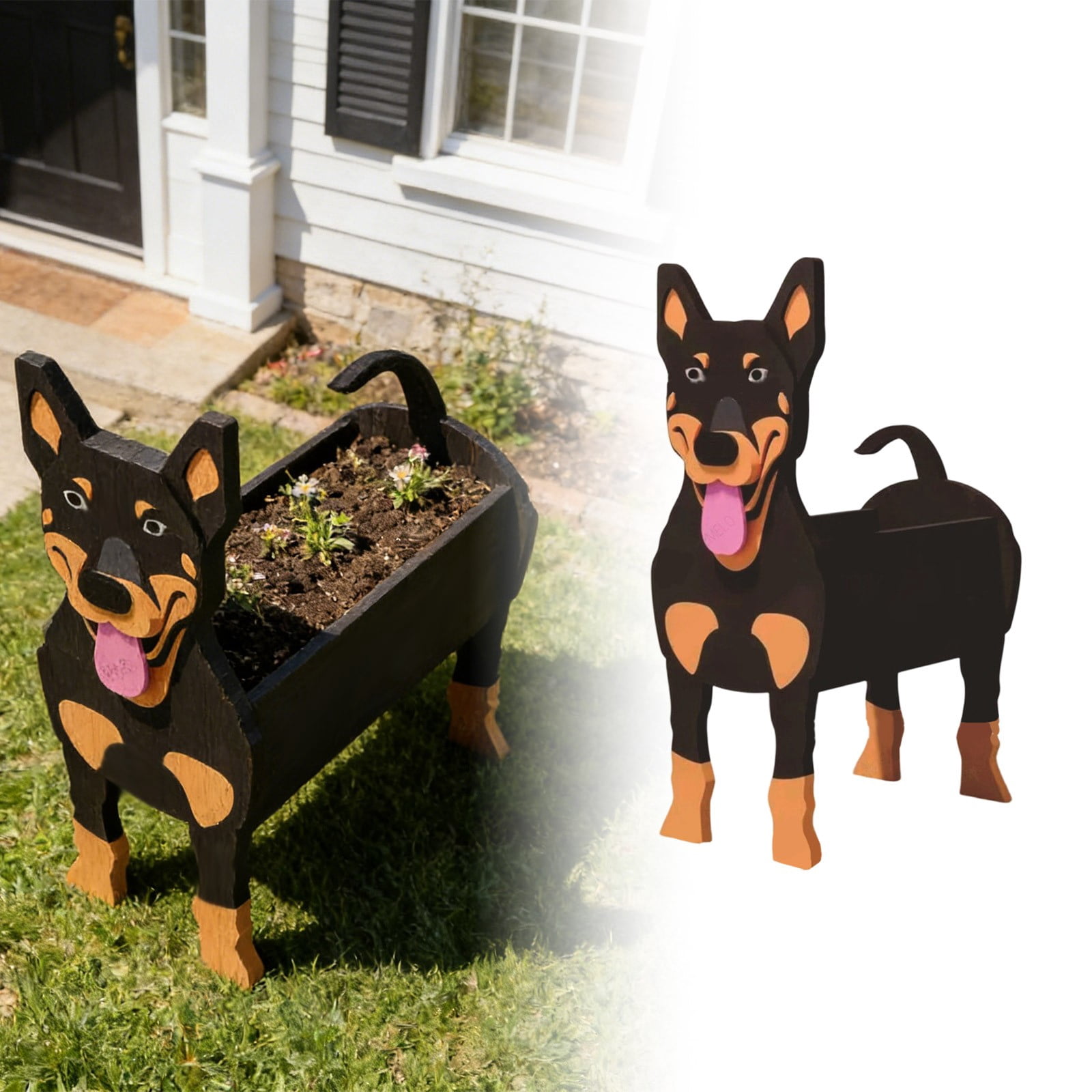 Dachshund Dog Planter Plant Pots,Office,Indoor Outdoor Garden Decor ...