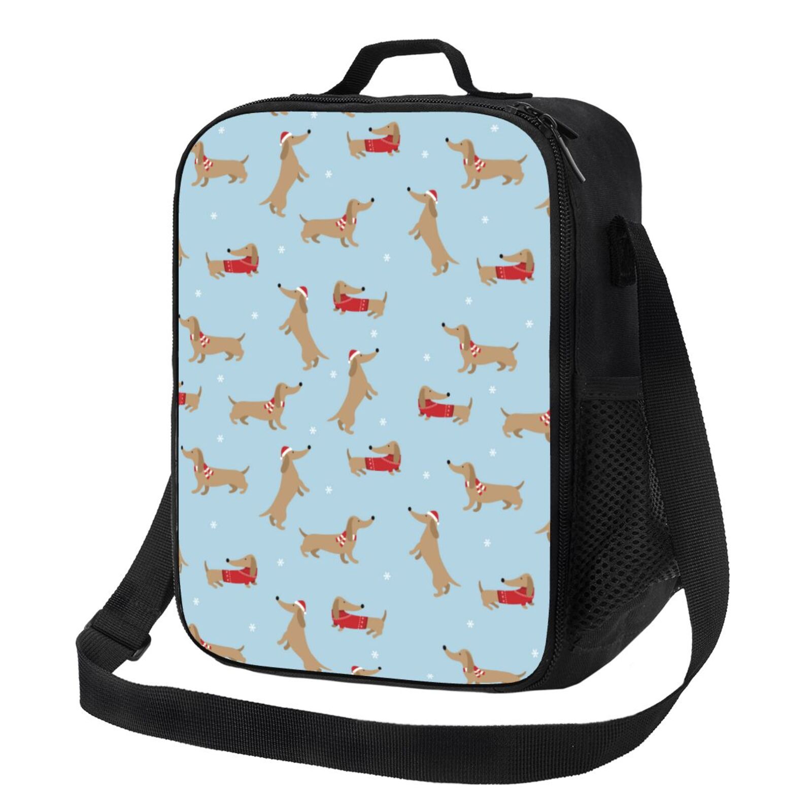 Dachshund Dog Puppy Blue Snowflake Lunch Box for Women Men, Insulated ...