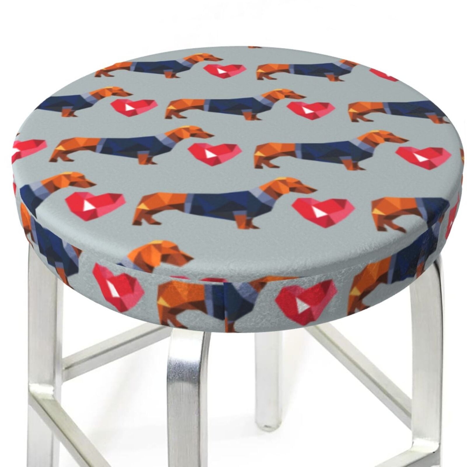 Dachshund Dog Puppy No.1012 Round Bar Stool Seat Covers, Elastic Round ...