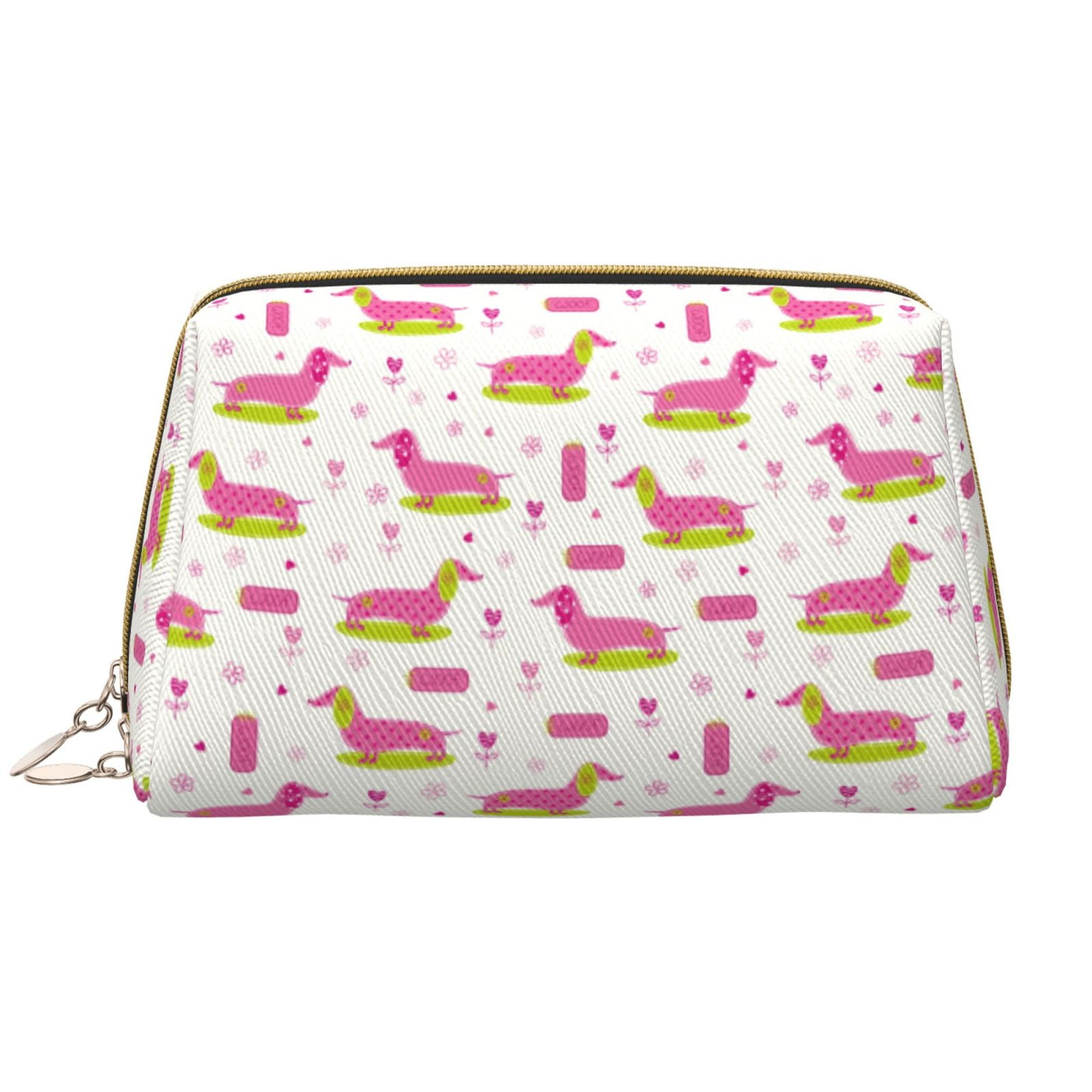 Dachshund Dog Puppy No.1013 Makeup Bag, Leather Waterproof Travel ...