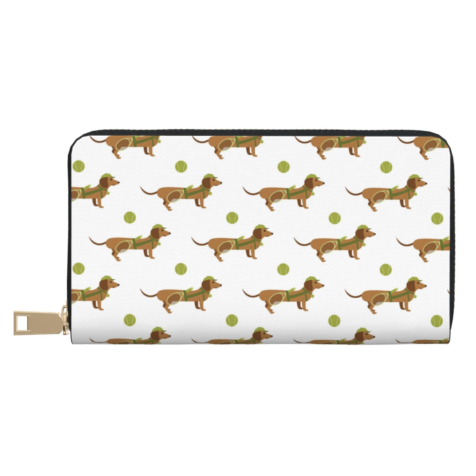 Dachshund Dog Puppy No.1018 Wallet Women, Leather Bifold Multi Card ...