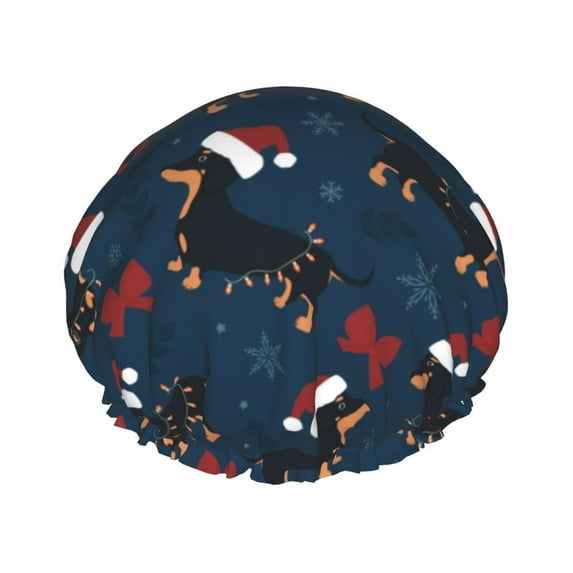 Dachshund Dog Puppy No.1032 Shower Cap, Double Layers Shower Cap ...