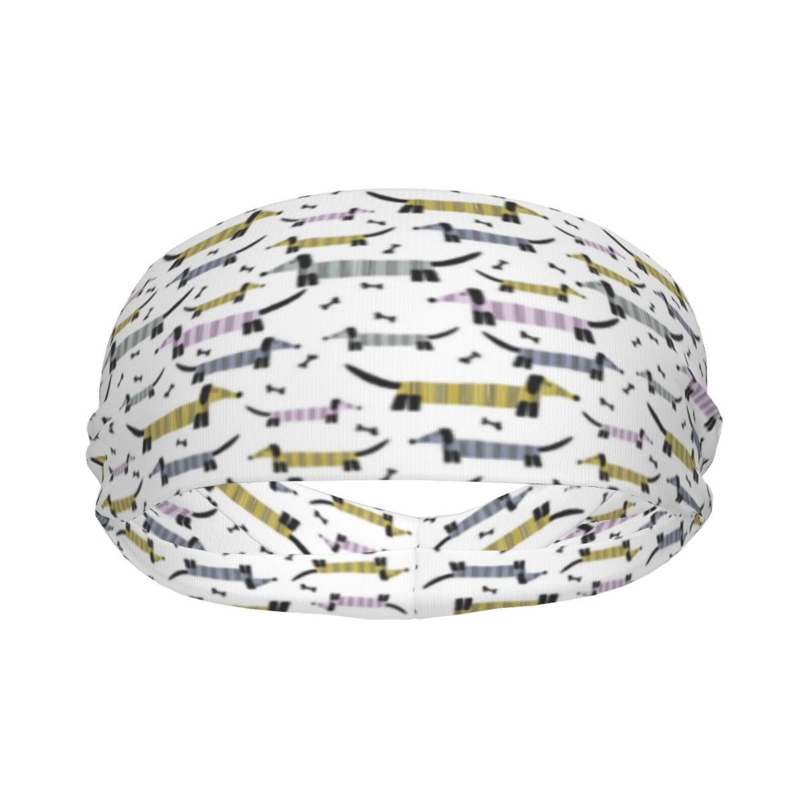 Dachshund Dog Puppy Yellow Pink Headbands for Women/Men, Elastic Wide ...