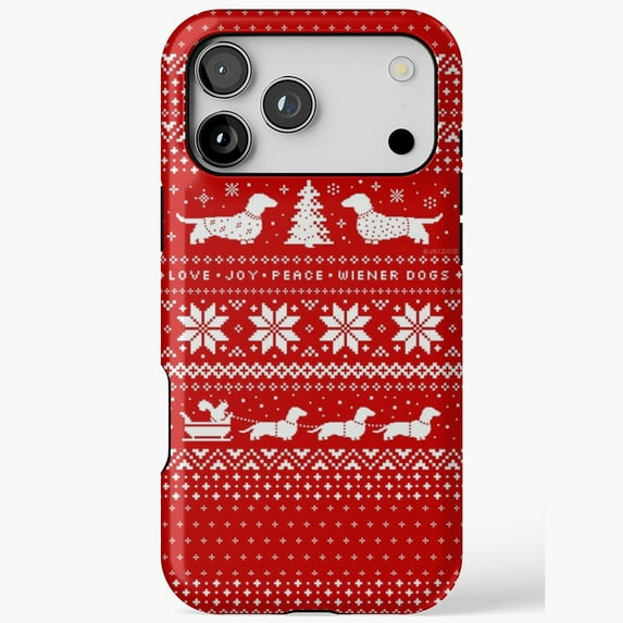 Dachshund Dog Sweater Pattern Case for iPhone 11 12 13 14 15 16 17 Pro ...