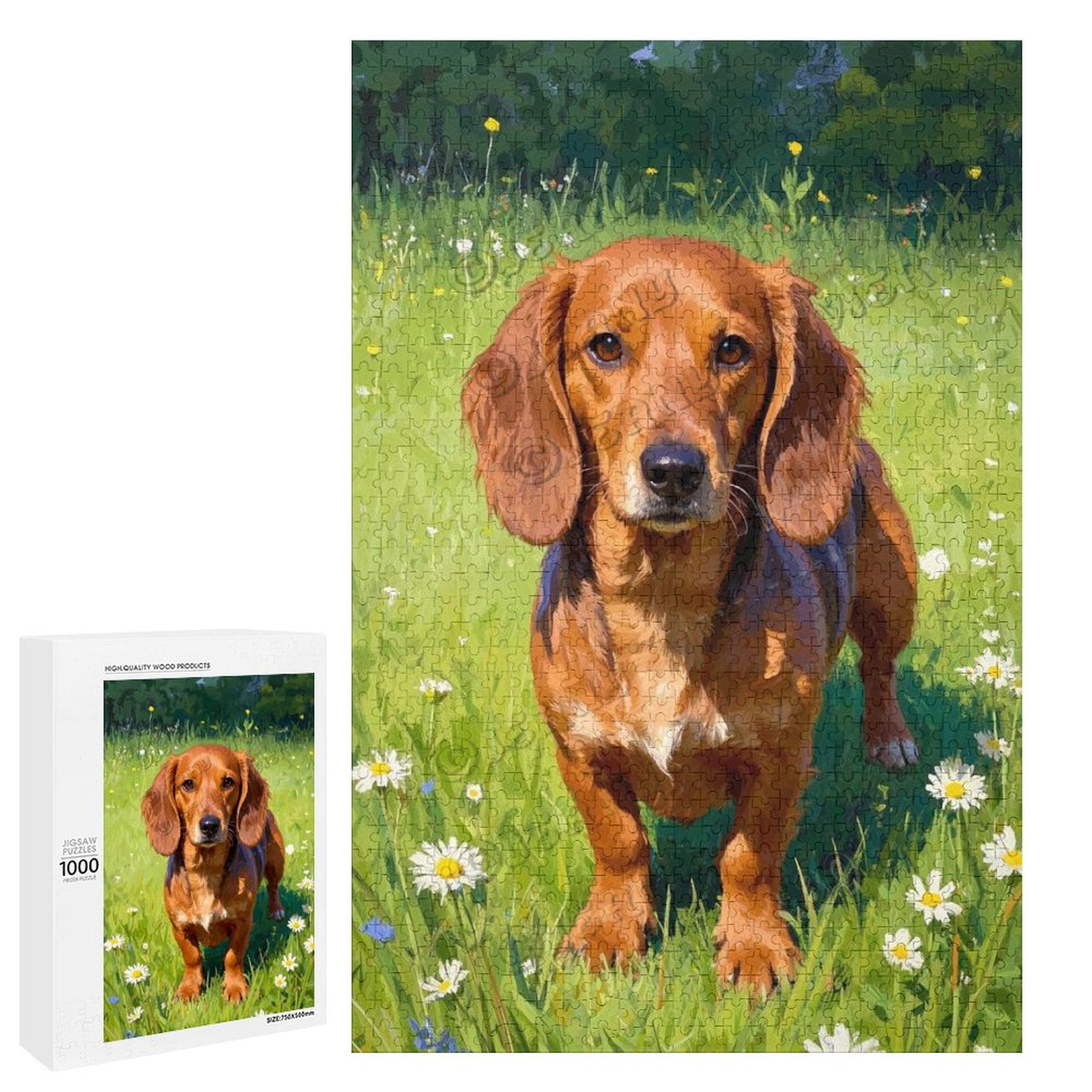 Dachshund Dog Themed, 1000 Piece Wooden Dog Puzzle, Ideal for Family ...