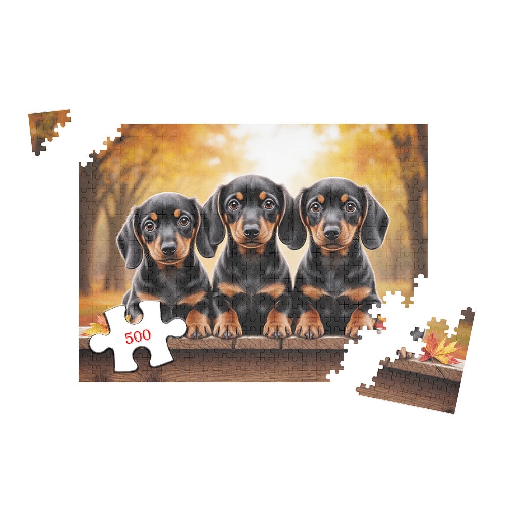 Dachshund Dog Triplets 500 Pieces Puzzle for Adults Educational ...