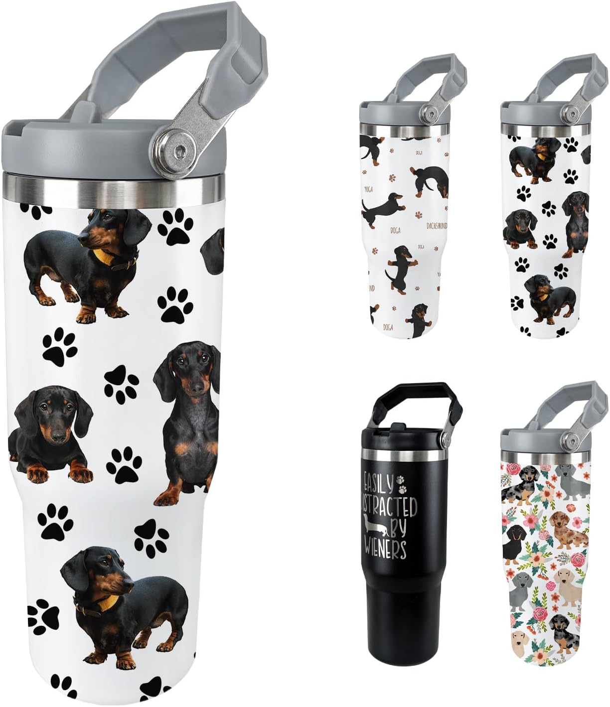 Dachshund Dog Tumbler with Lid and Straw 30 Oz Weenie Dog Tumbler ...