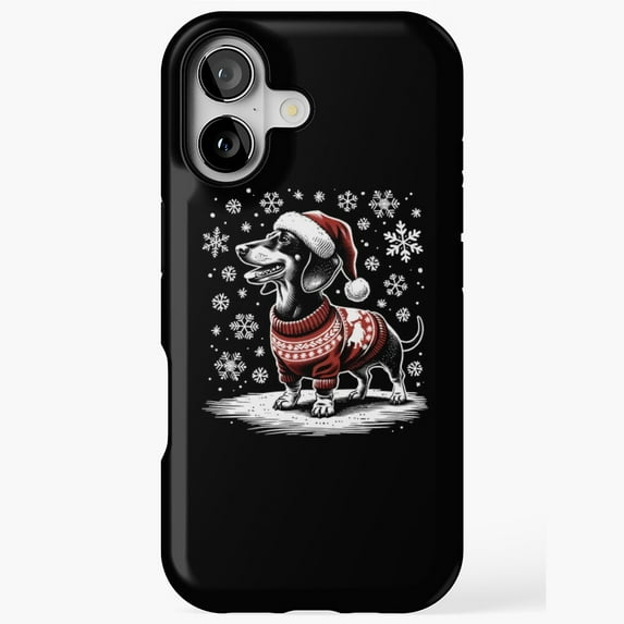 Dachshund Dog Vintage Holiday Sweater Style Phone Case for iPhone 17 ...