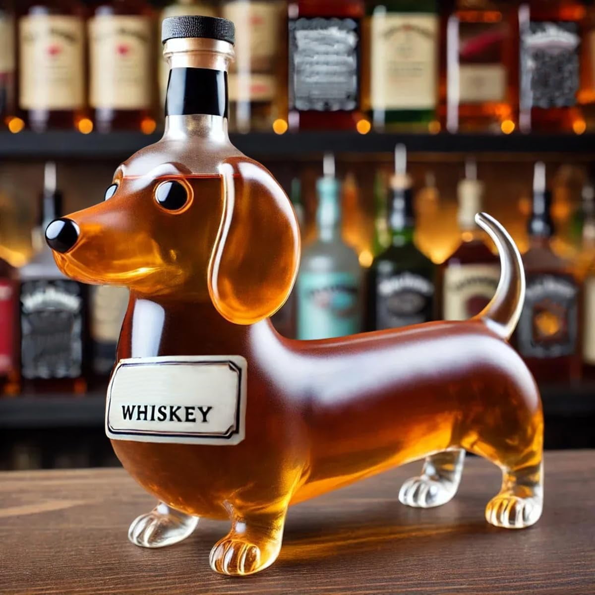 Dachshund Dog Whiskey Bottle, Glass Dachshunds Statue Wine Bottles ...