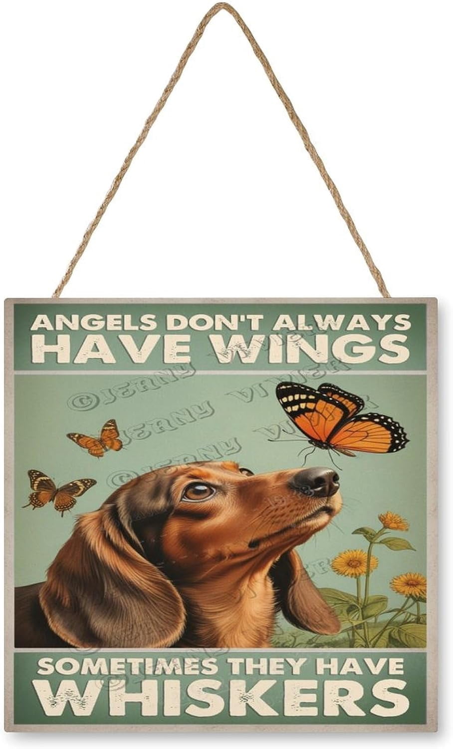 Dachshund Dog Wood Decor Sign, Cute Dog Decor, Hanging Printed Wooden ...