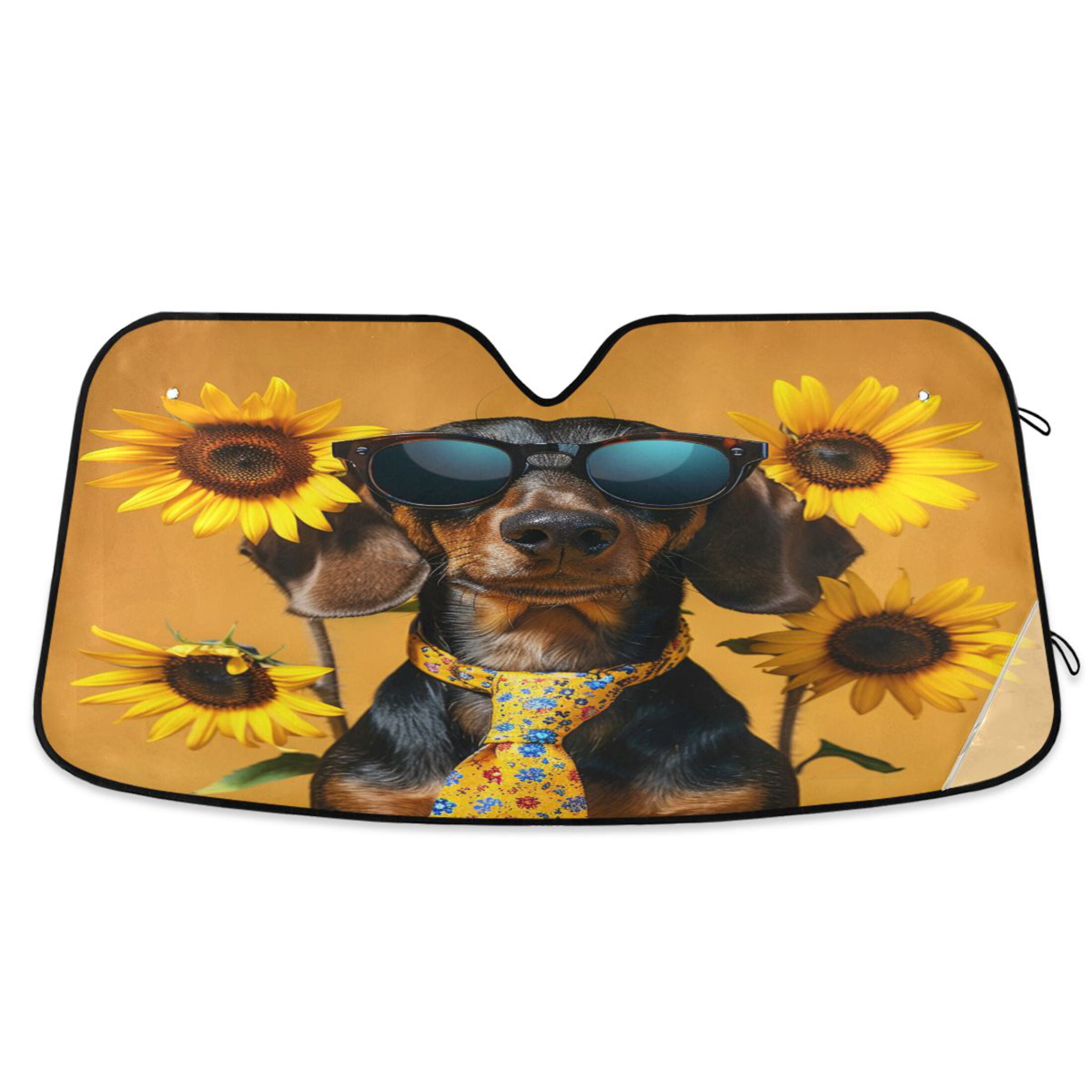 Dachshund Dog and Tie Car Windshield Sun Shade Foldable Car Front ...