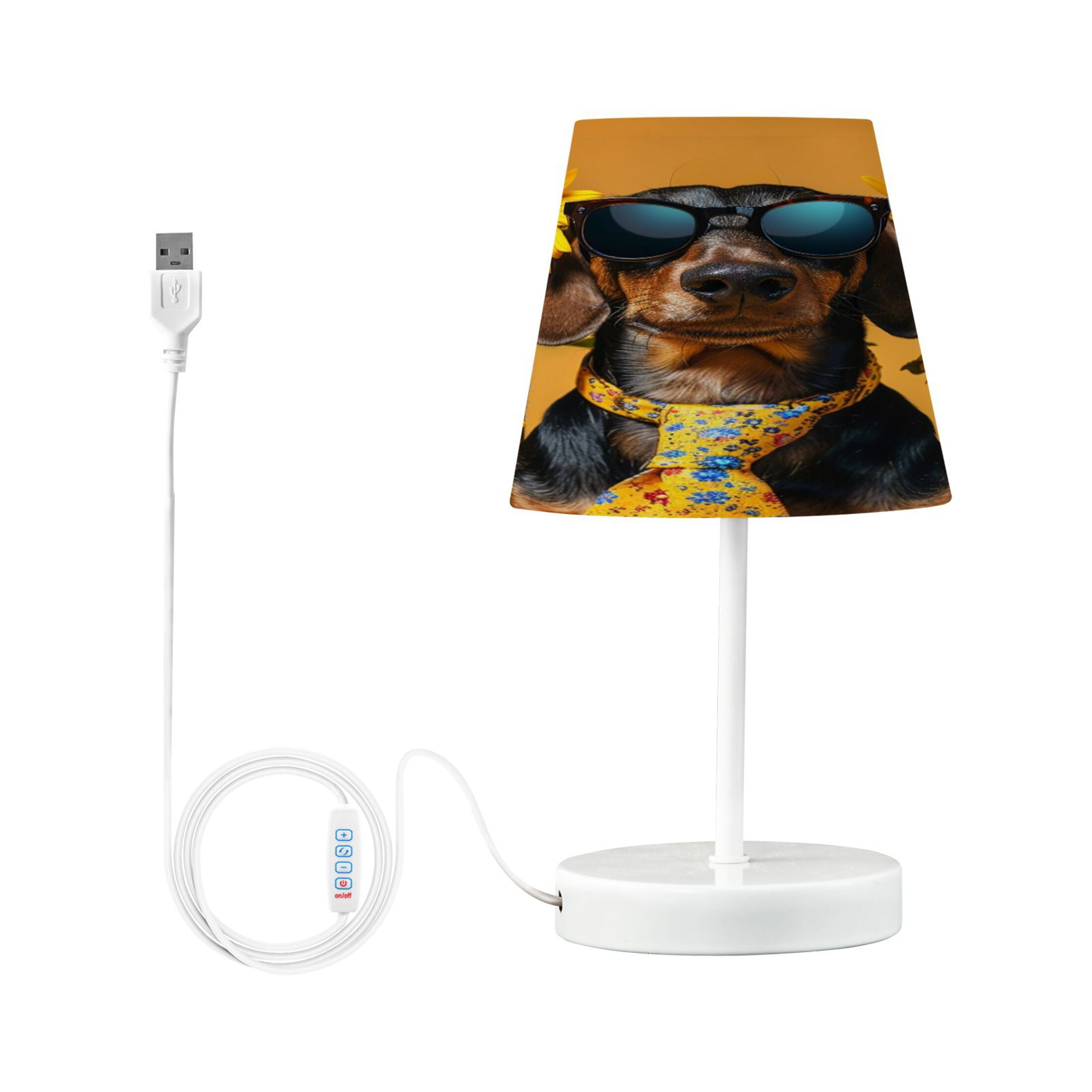 Dachshund Dog and Tie Desk Lamp LED Table Nightstand Lamps with 3 Color ...