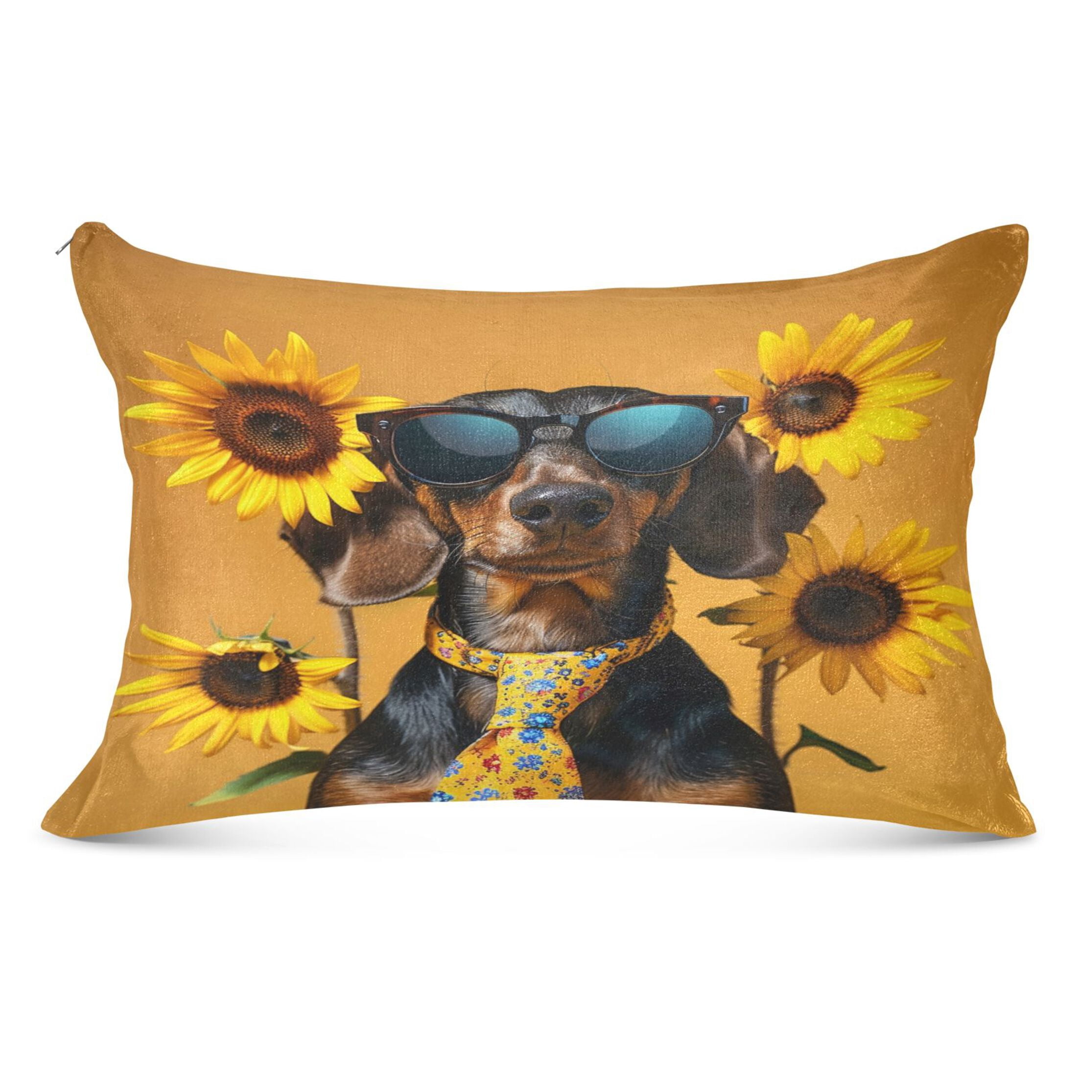 Dachshund Dog and Tie Plush Pillow Cases King Size Ultra Soft Warm ...