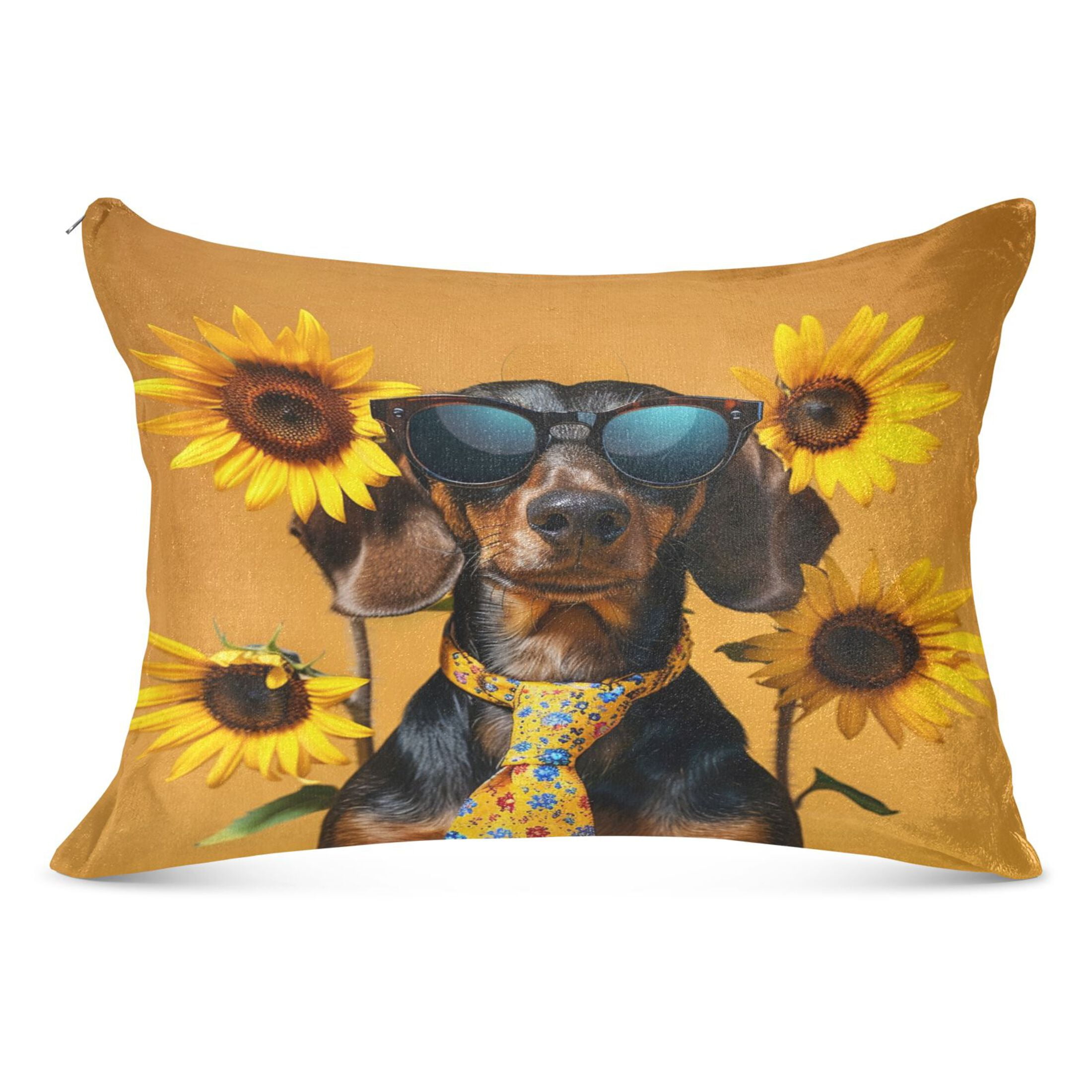 Dachshund Dog and Tie Plush Pillow Cases Standard Size Ultra Soft Warm ...