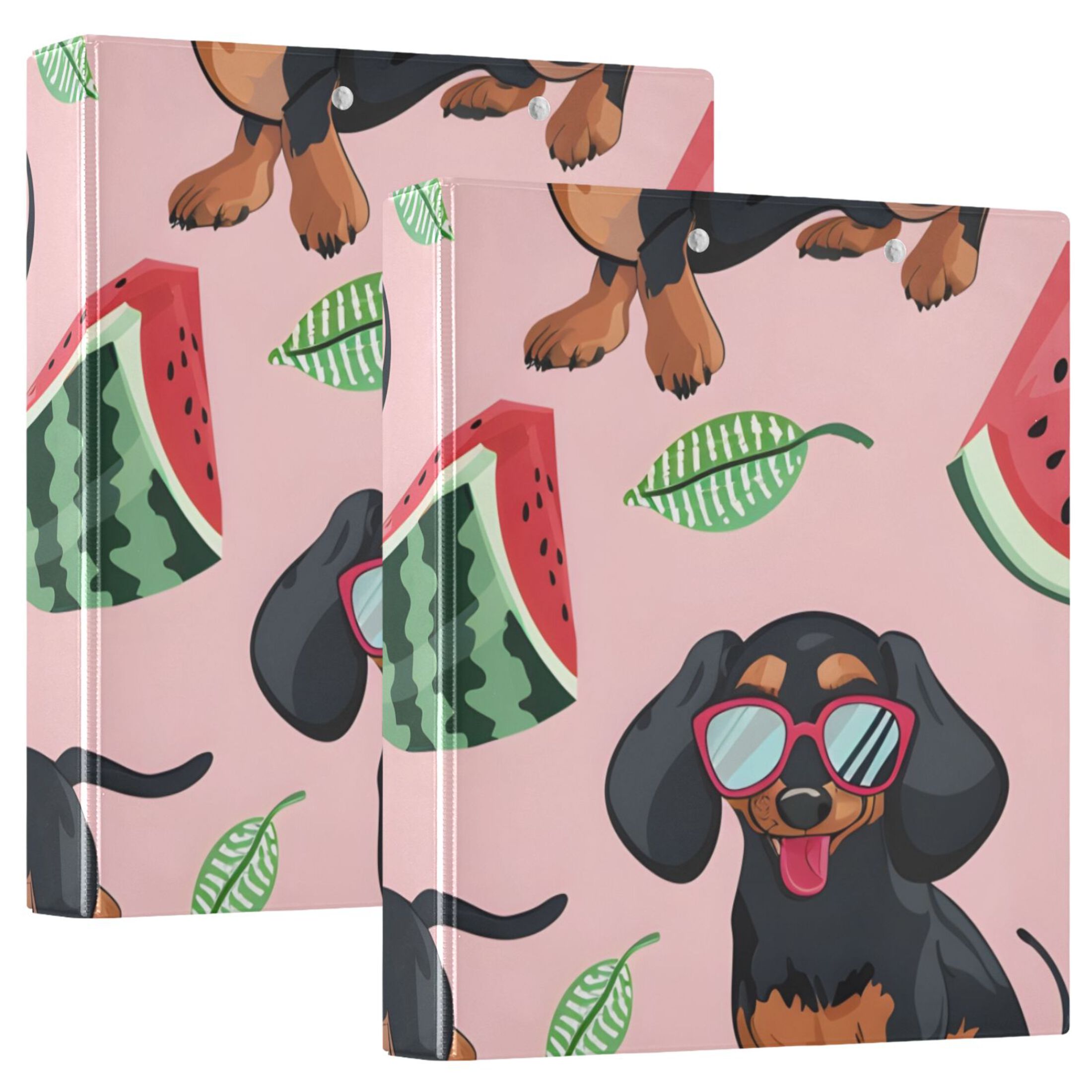 Dachshund Dogs Watermelon 3 Ring Binders 1.5 inch Hardcover File ...