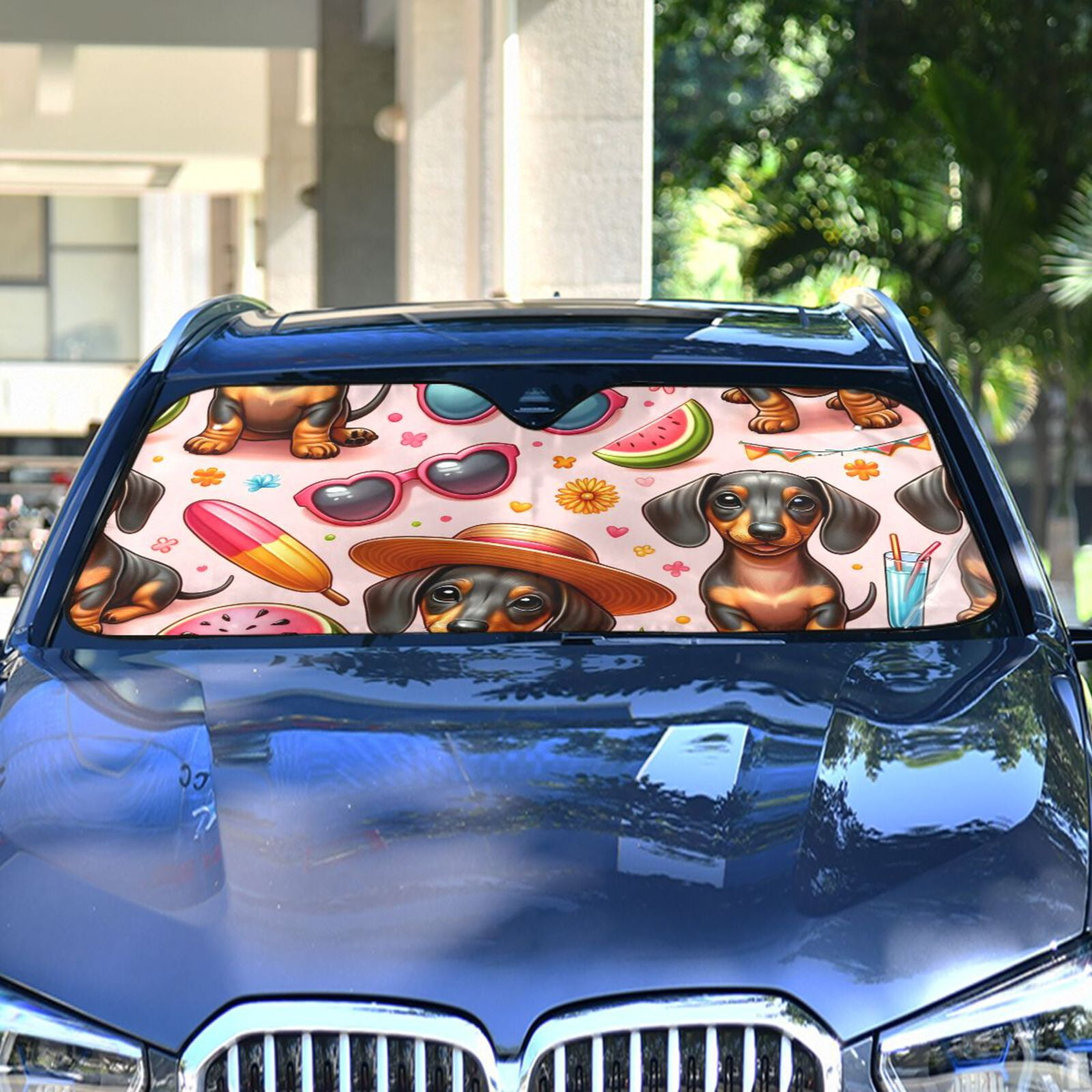 Dachshund Dogs Watermelon Automotive Front Car Windshield Sun Shade ...