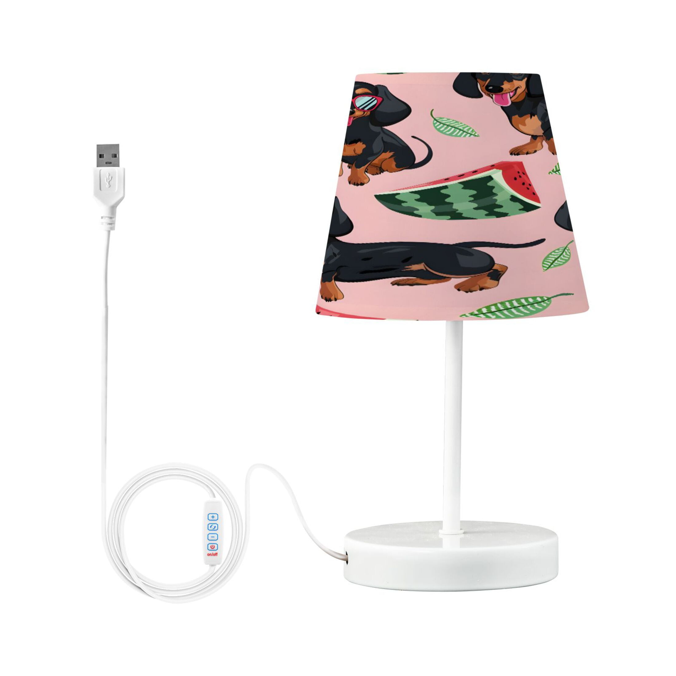 Dachshund Dogs Watermelon Desk Lamp LED Table Nightstand Lamps with 3 ...