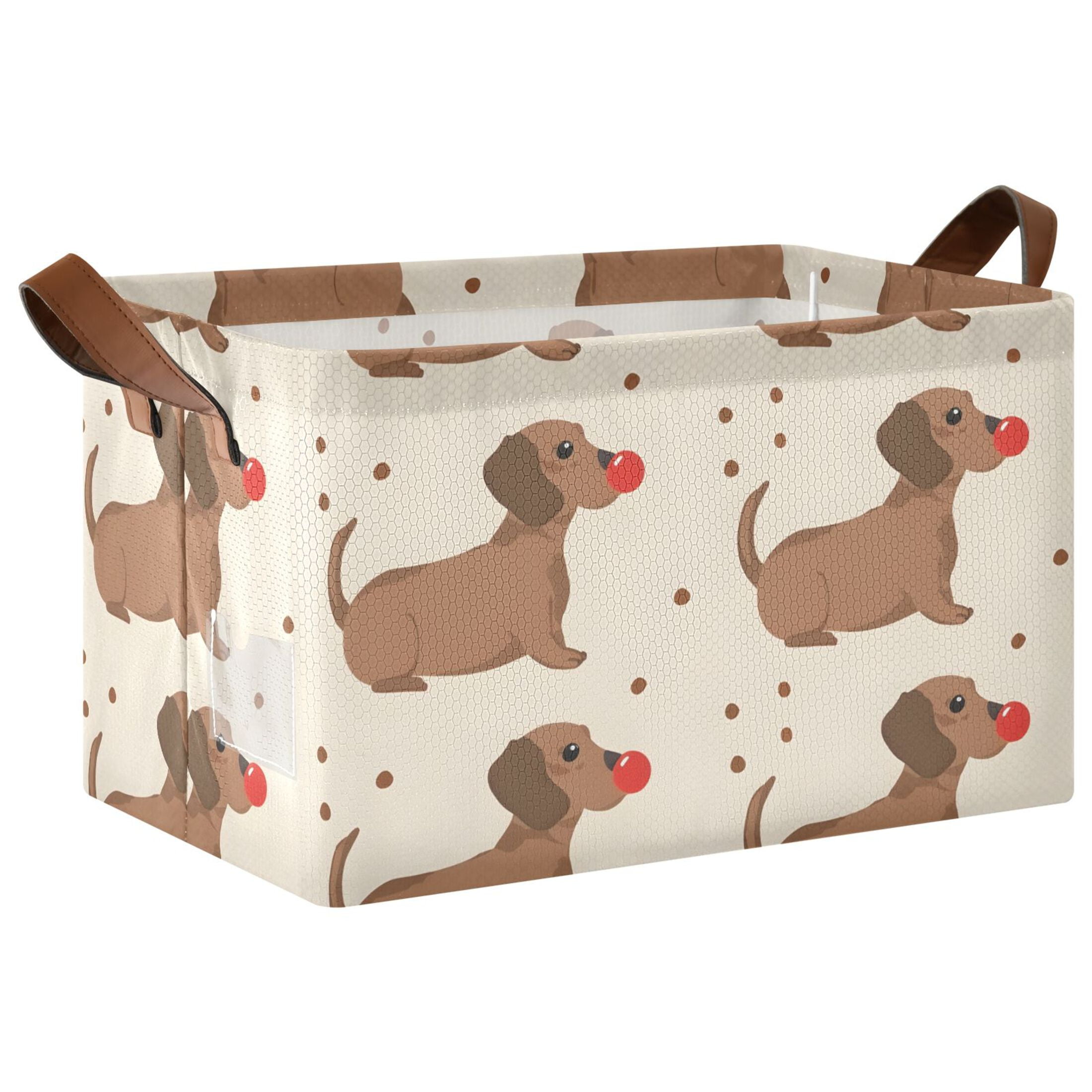 Dachshund Dogs with Ball Collapsible Storage Bins Fabric Shelf Baskets ...