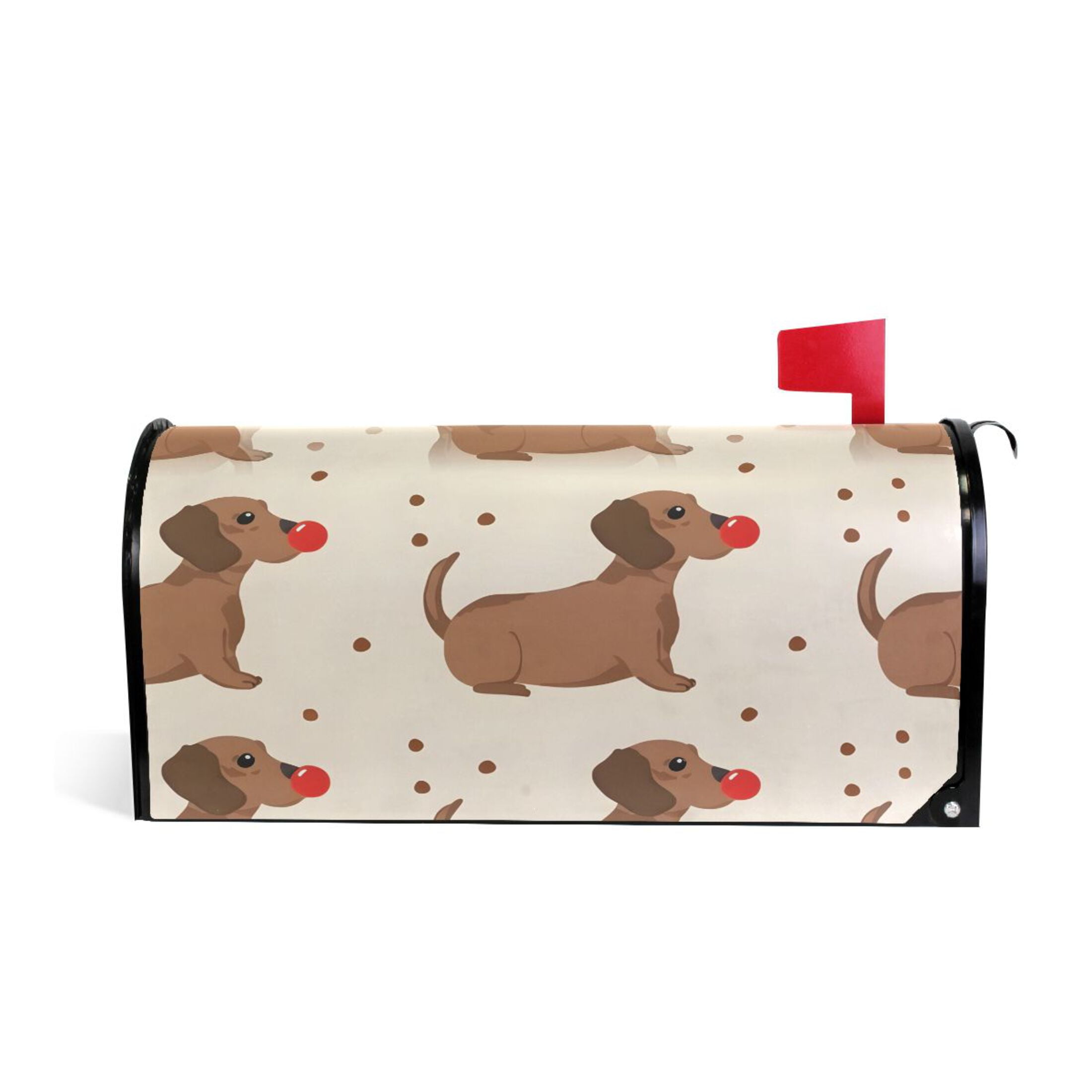 Dachshund Dogs with Ball Mailbox Covers Magnetic Post Box Cover Wraps ...