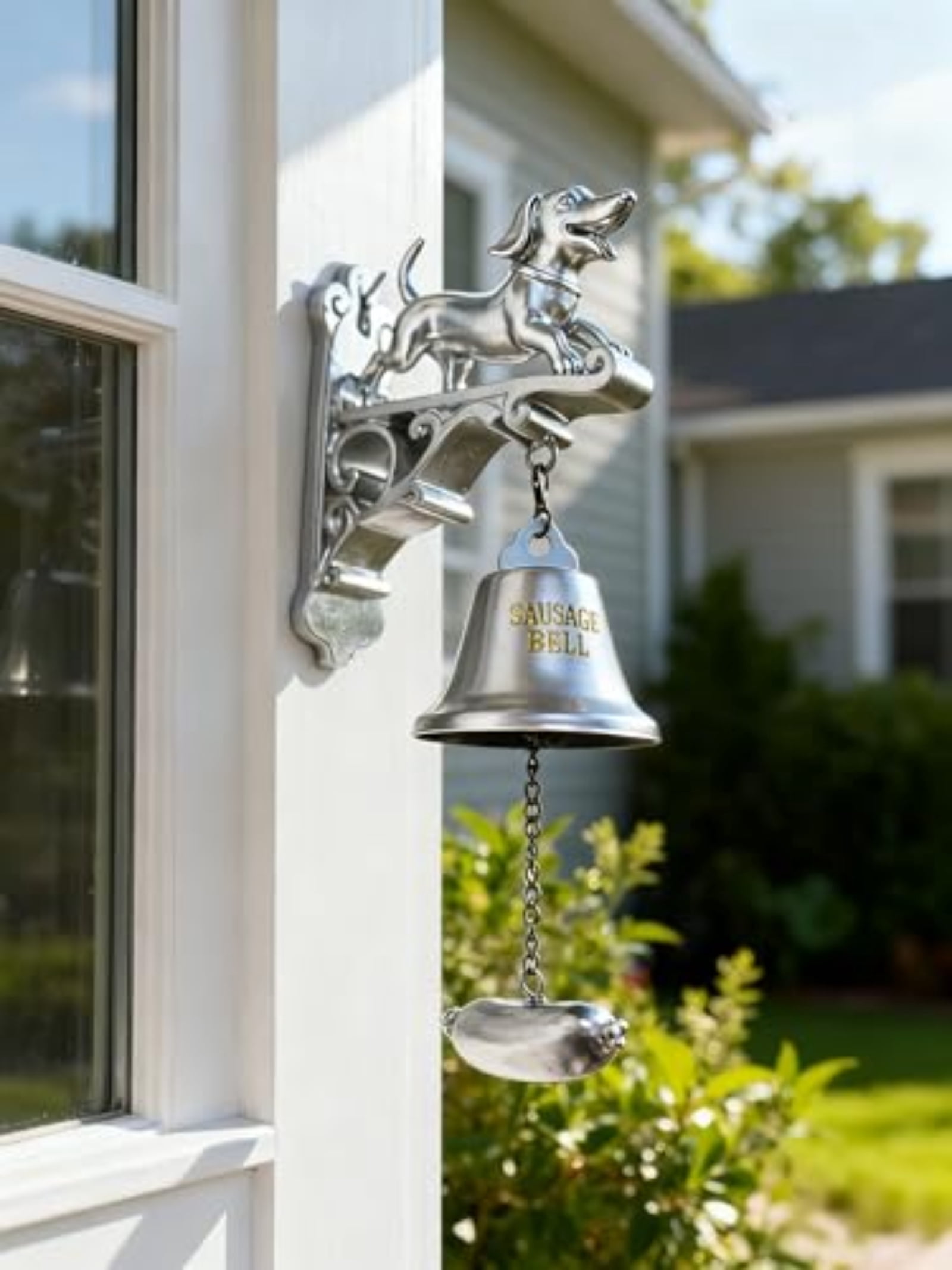 Dachshund Doorbell with Sausage Design, Cute Pet Shaped Brass Hanging ...