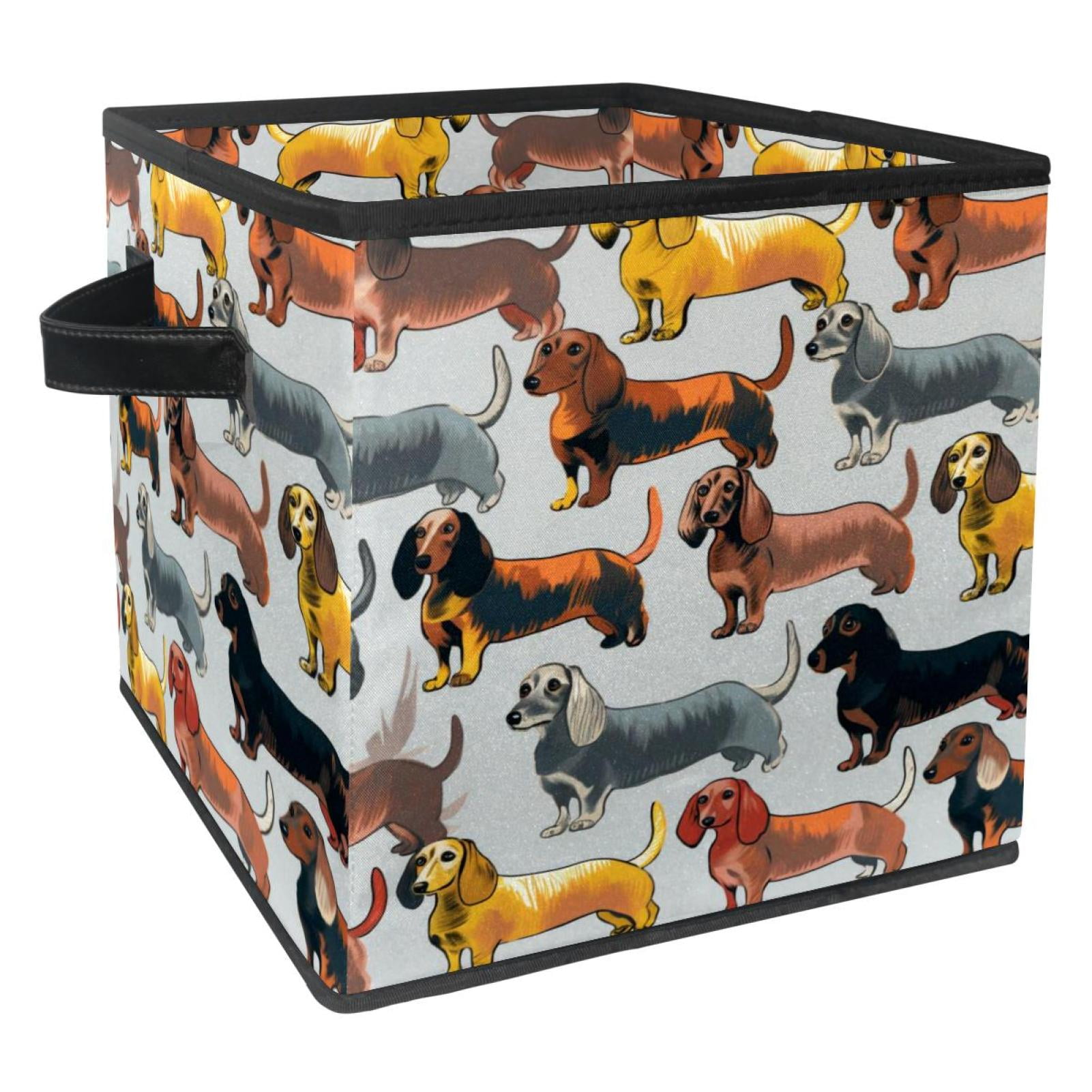 Dachshund Foldable Toy Box Organizer Bins Storage Cubes with Handle, 10 ...