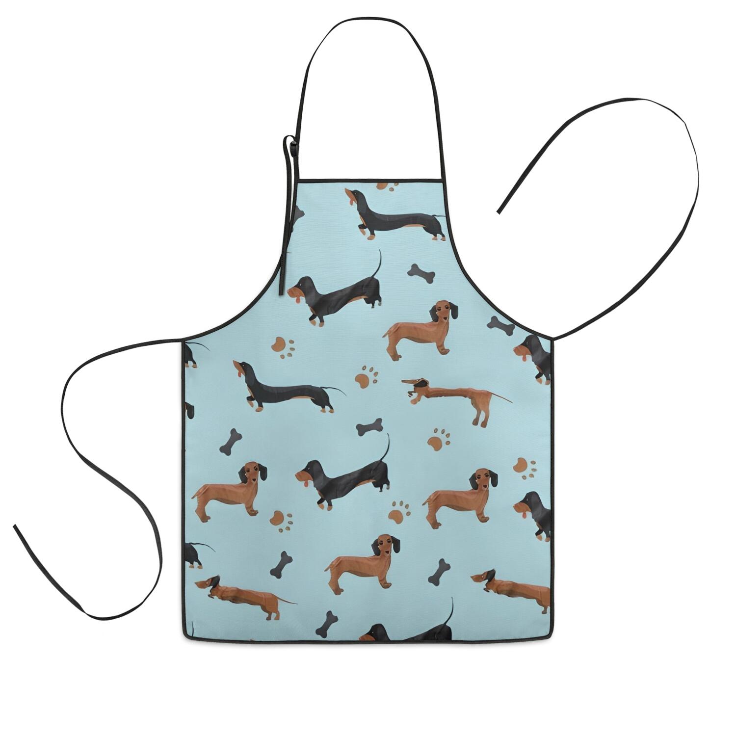 Dachshund Footprint Bone Kids Aprons for Girls and Boys,Adjustable Neck ...