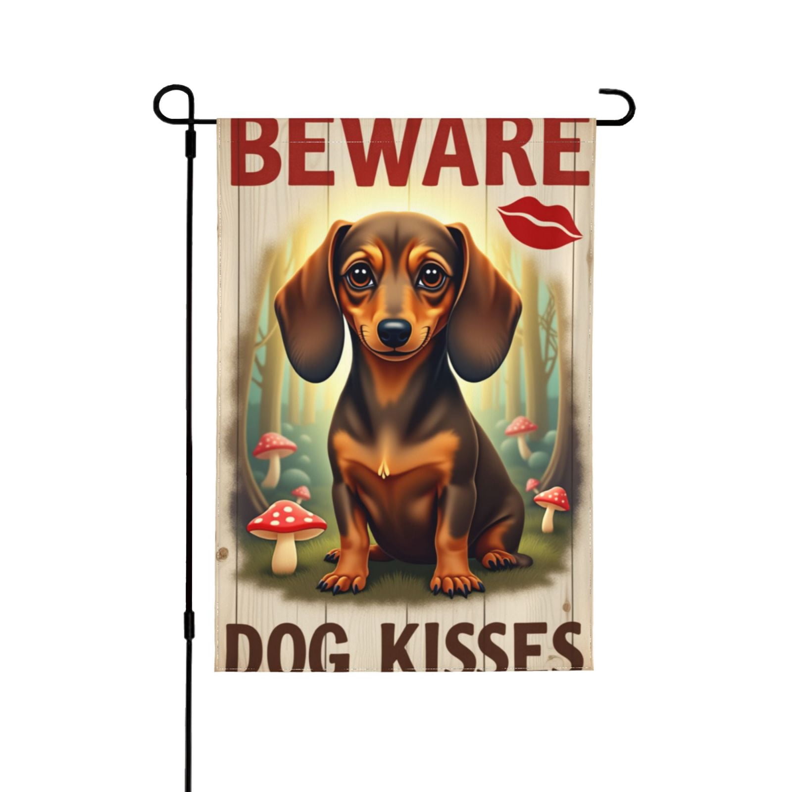 Dachshund Funny Flags Dog Garden Flags 12.5x18 Double Sided, BEWARE OF ...