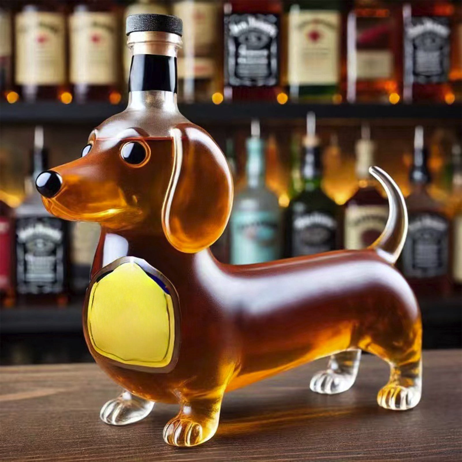 Dachshund Glass Whisky Bottle 300ml High Borosilicate Handblown Novelty ...