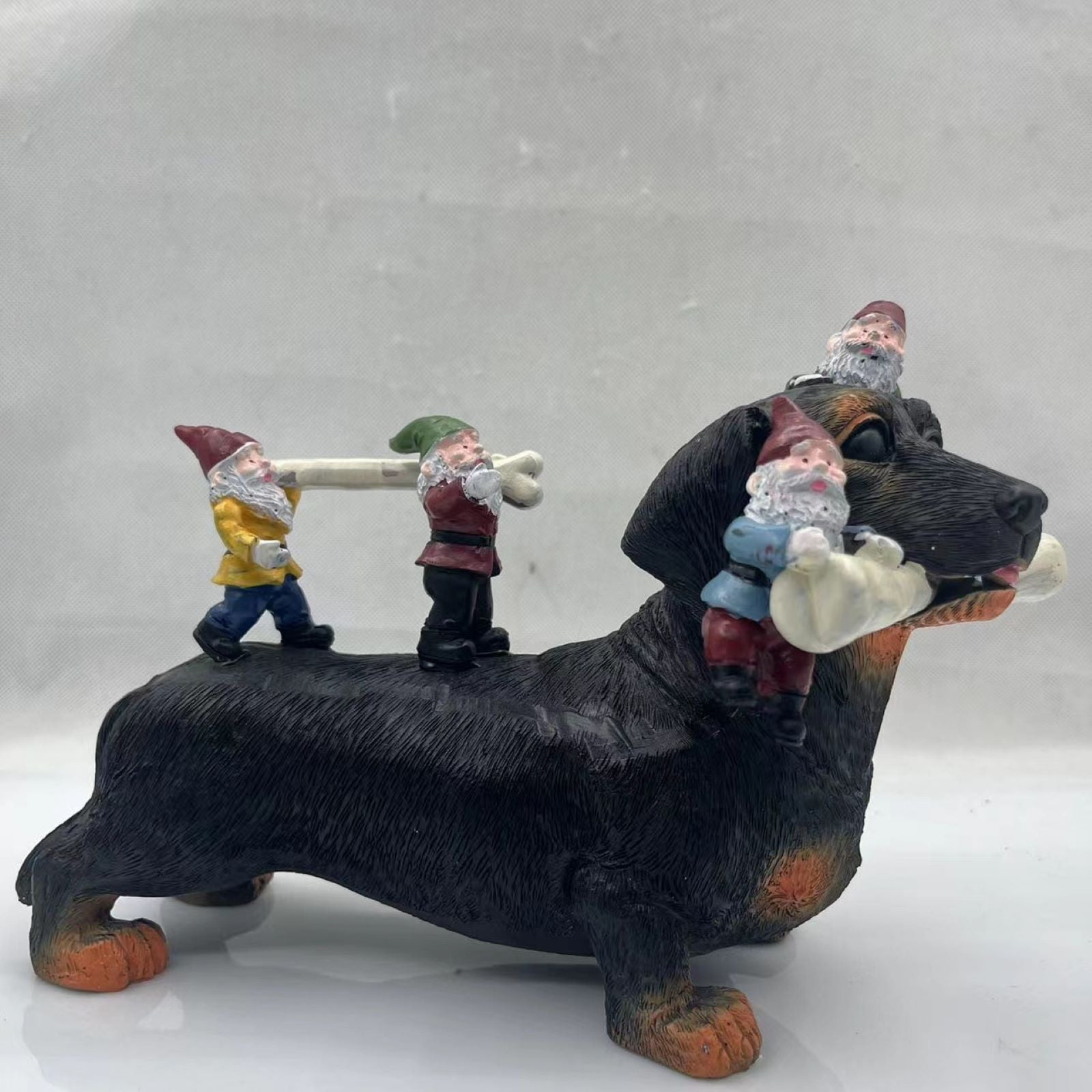 Dachshund Gnome Dwarf Statue Resin Ornament Christmas Carnival ...