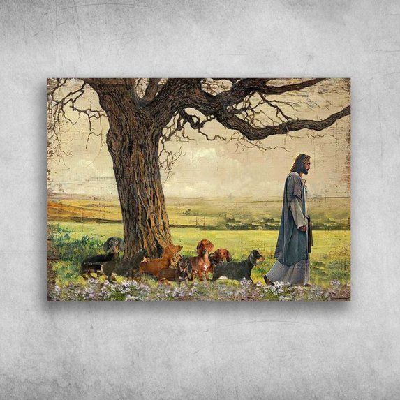 Dachshund God Poster - Jesus Dog Lover 16 x 24 Inch Poster - Walmart.com