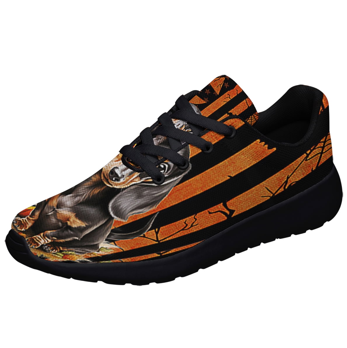 Dachshund Halloween Wiener Sausage Dog Shoes Sneakers Black Size 11.5 ...