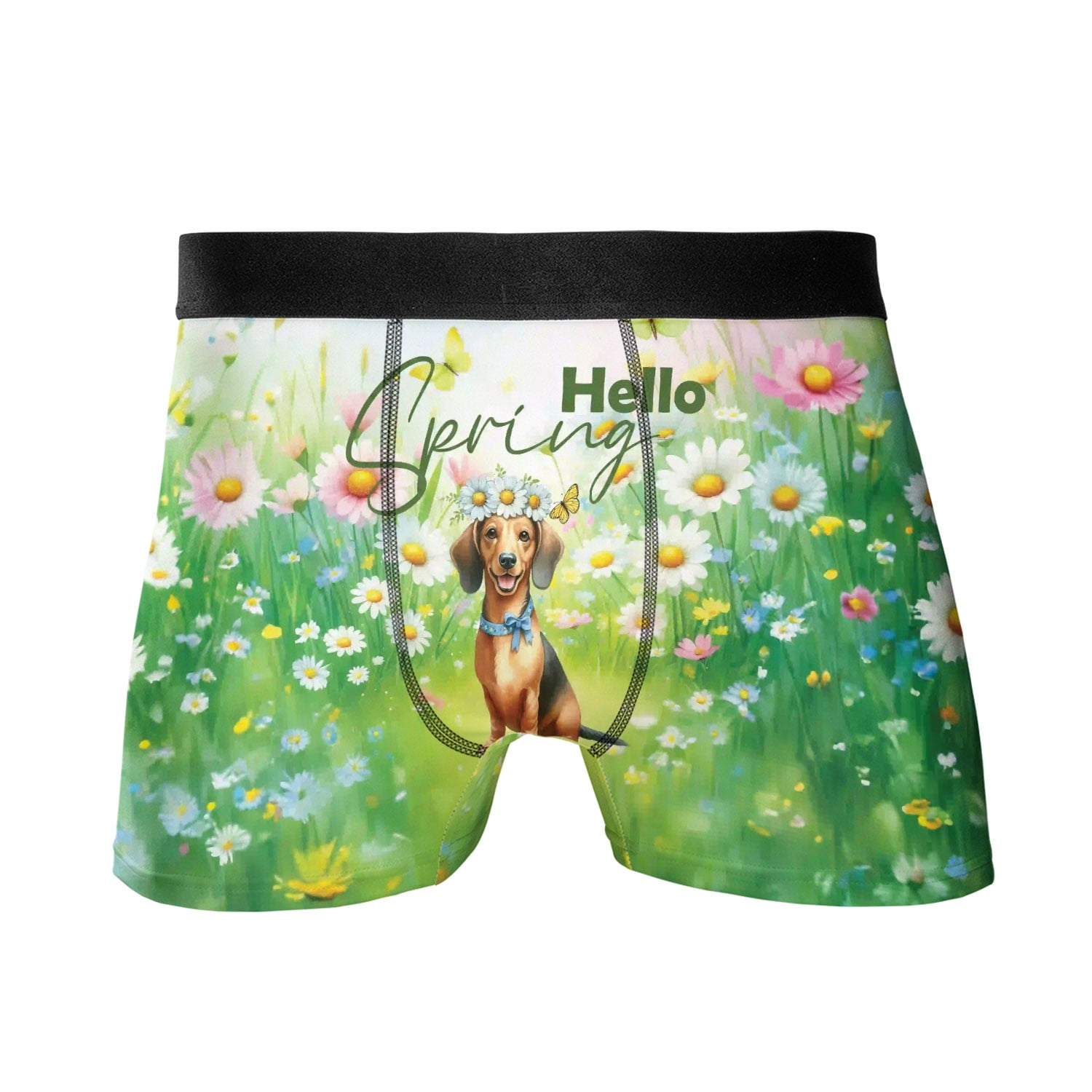 Dachshund Hello Spring Time Flower Floral Nature All Over Print Boxer ...