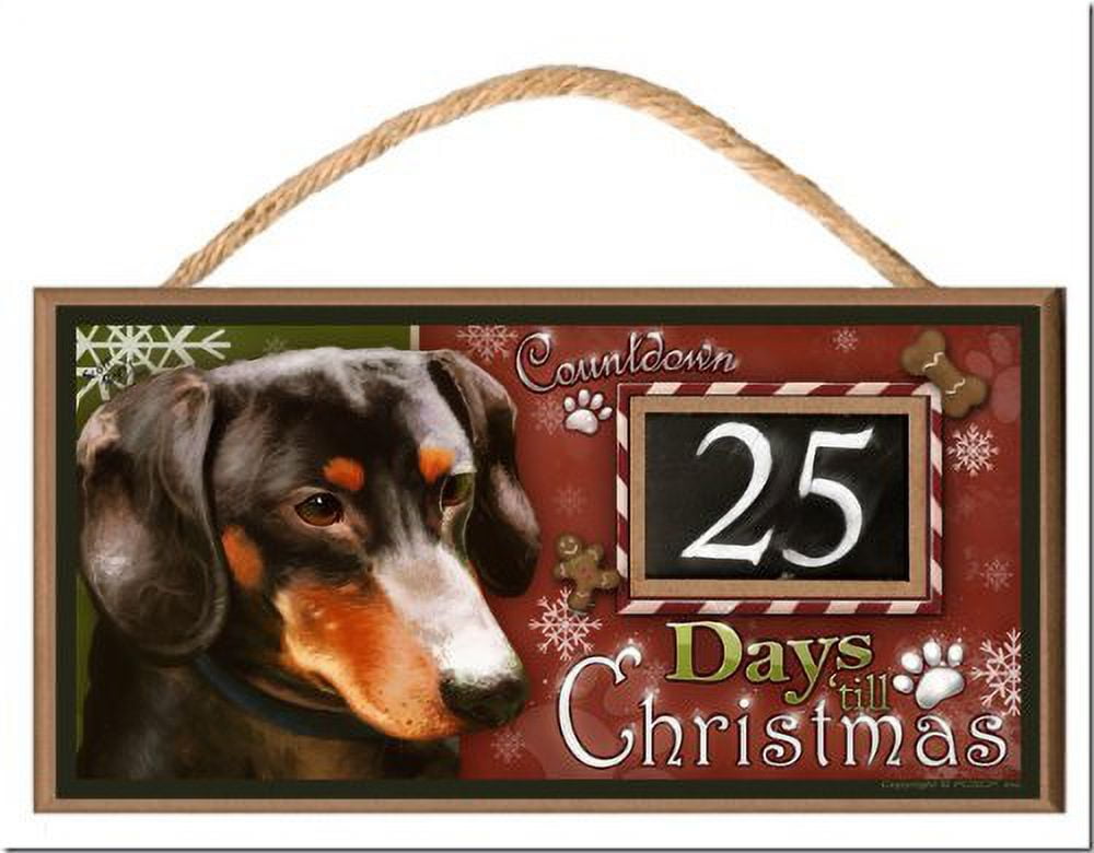 Dachshund "Holiday Countdown" Dog Sign / Plaque featuring the art of ...
