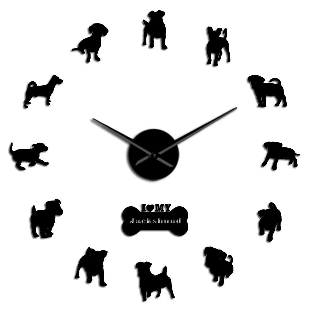 Dachshund Jackshund Dog Frameless Wall Clock Stickers, DIY Modern ...