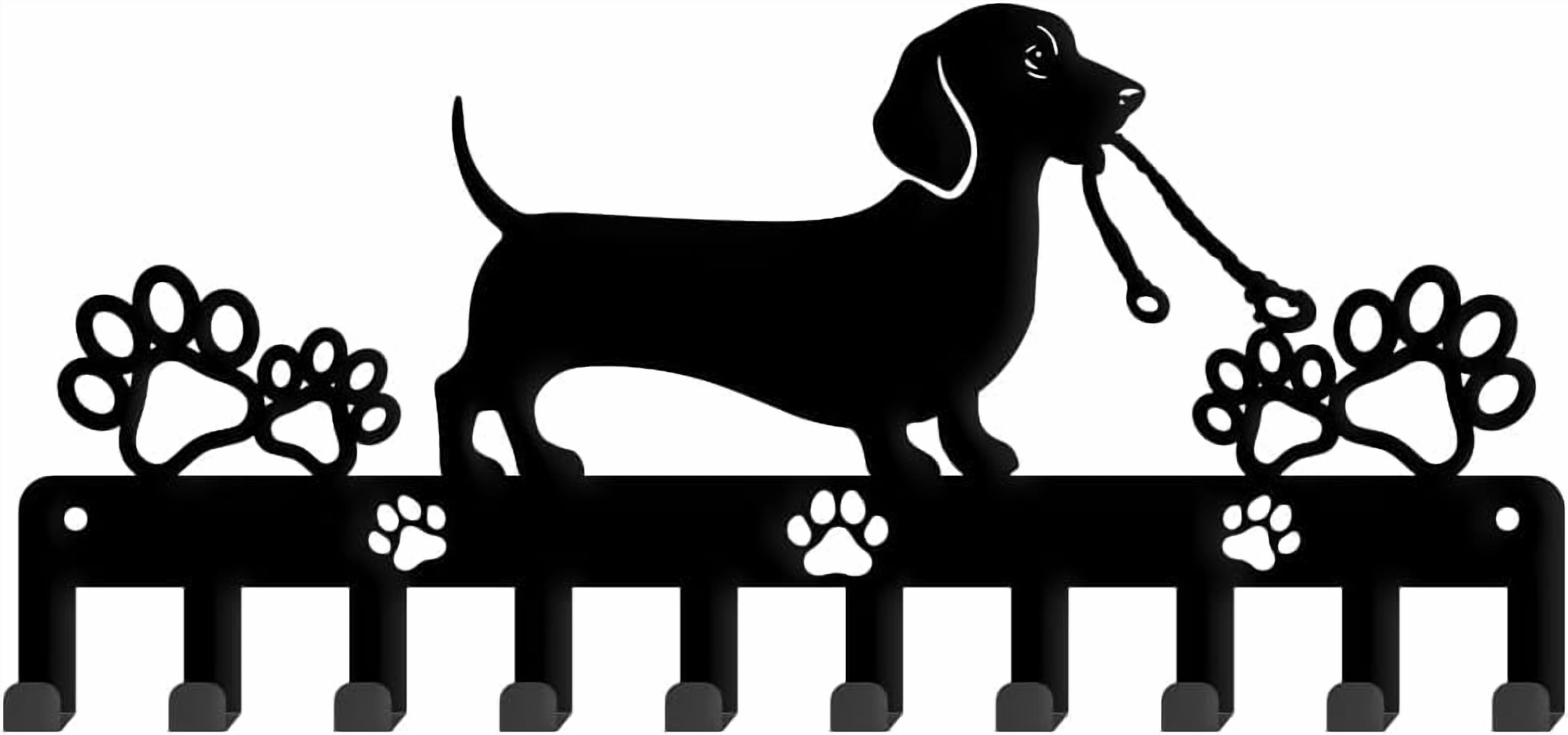 Dachshund Key Holder Dog Key Hooks Dog with Paw Print Key Rack with 10 ...