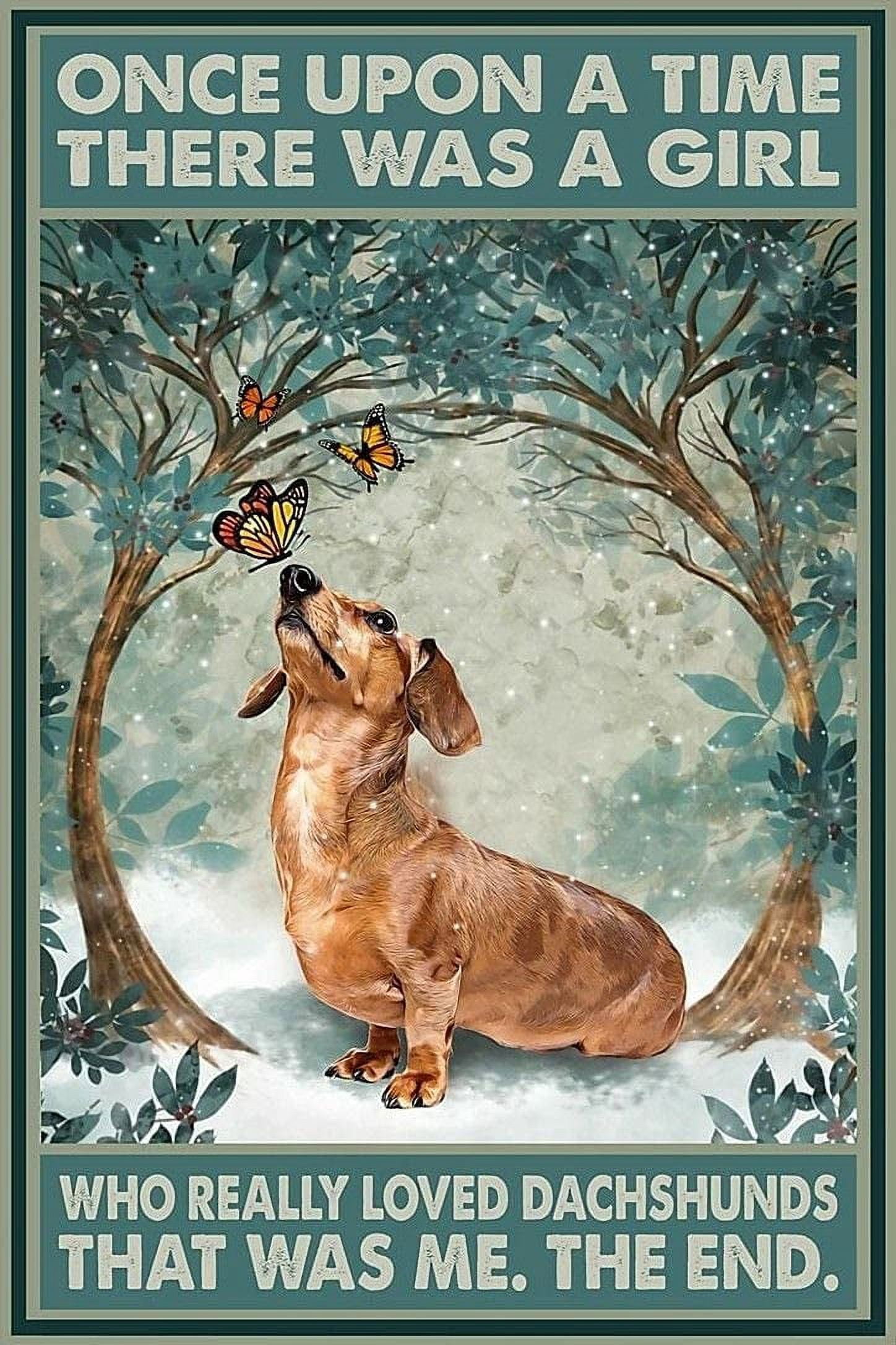 Dachshund Metal Tin Sign Once Upon A Time There was A Girl Who Really ...