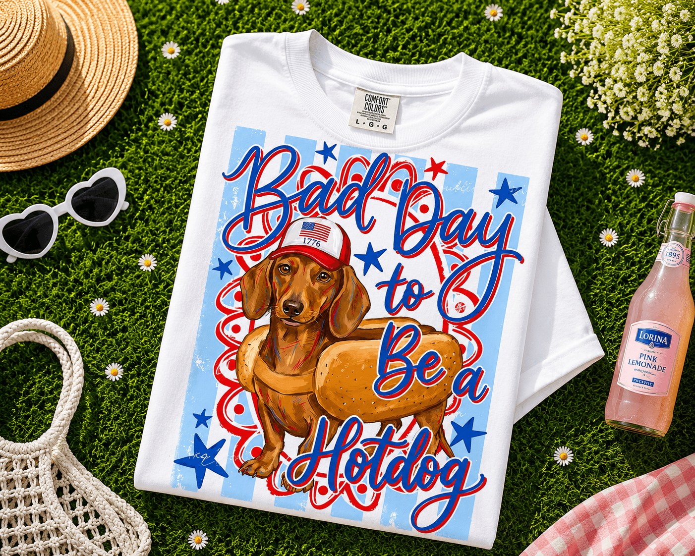 Dachshund Mom Comfort Colors Shirt, Bad Day To Be A Hotdog 4th of July ...