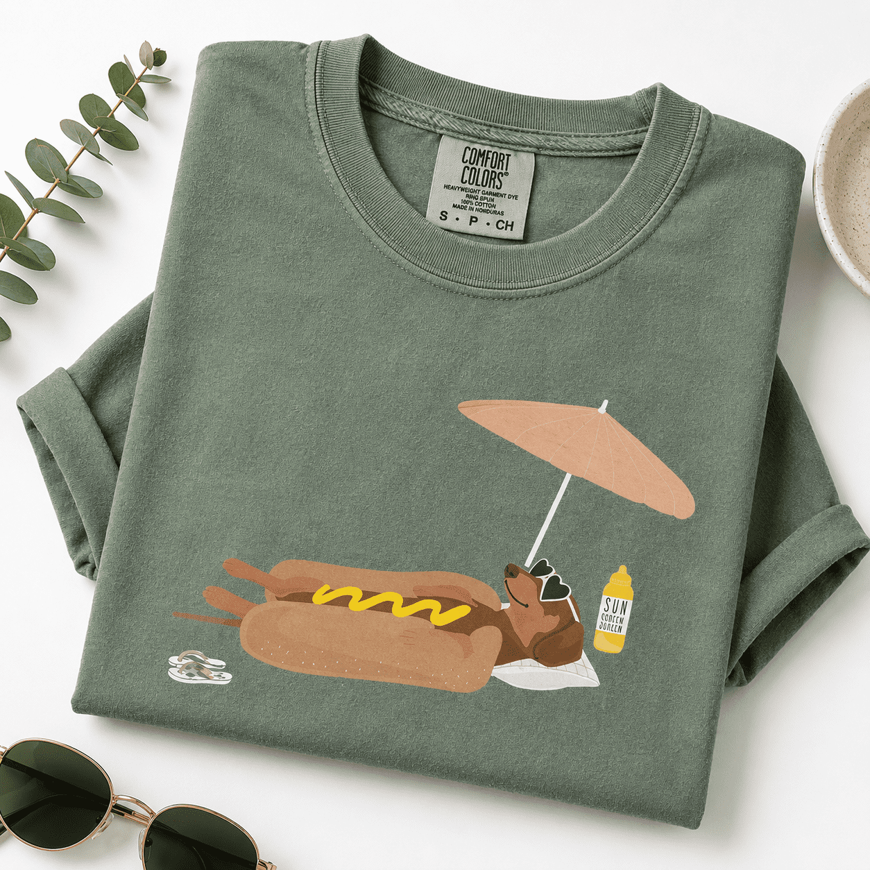 Dachshund Mom Comfort Colors Shirt, Hotdog Beach Vacation Tee, Cute ...