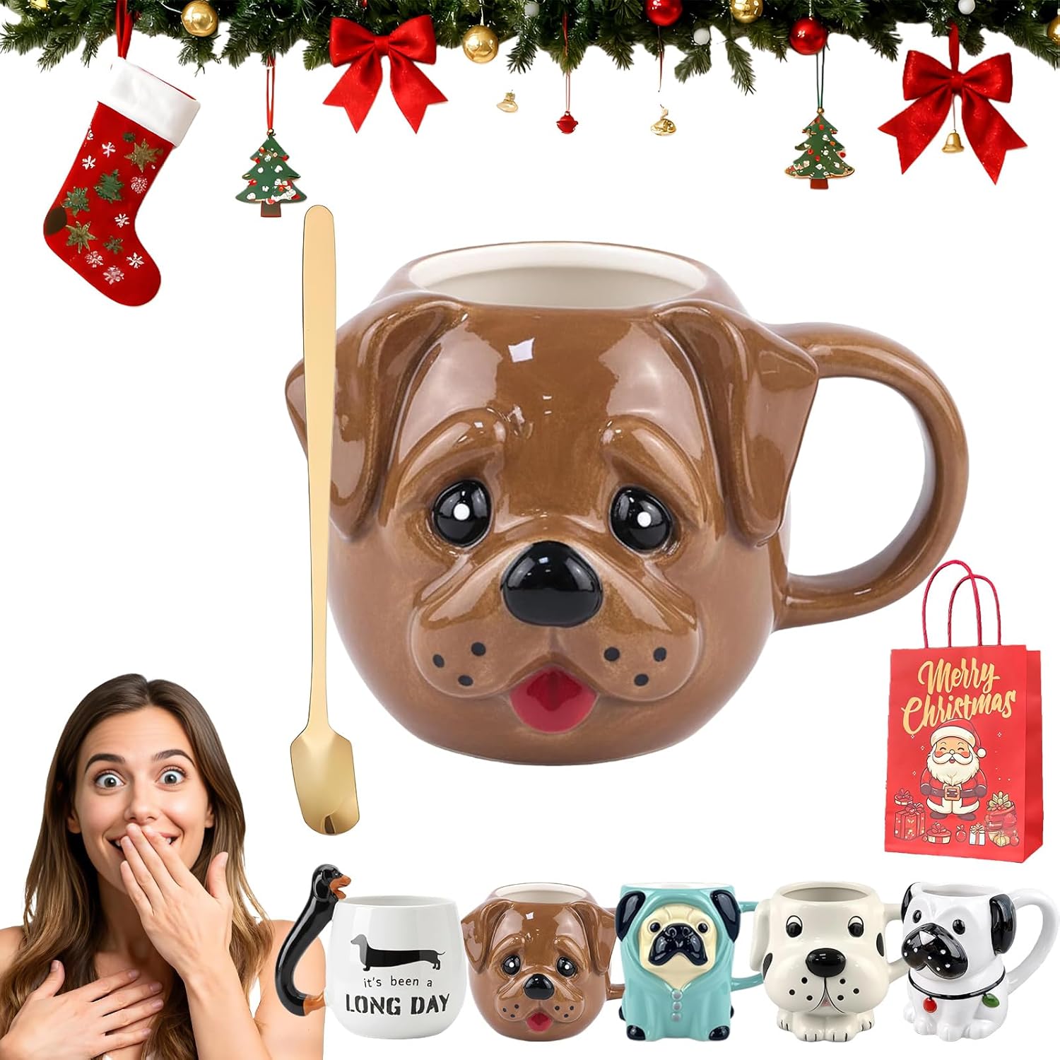 Dachshund Mug Ceramic Funny Dog Lover Gift 3D Sausage Dog Coffee Cup ...