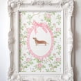 Dachshund Nursery Pink Chinoiserie Baby Girl Dog Nursery Poster ...