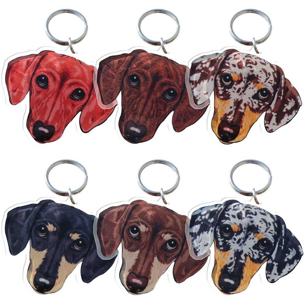 Dachshund Plush Keychain 6pcs Kawaii Dog Key Holder Pendant Cute Puppy ...