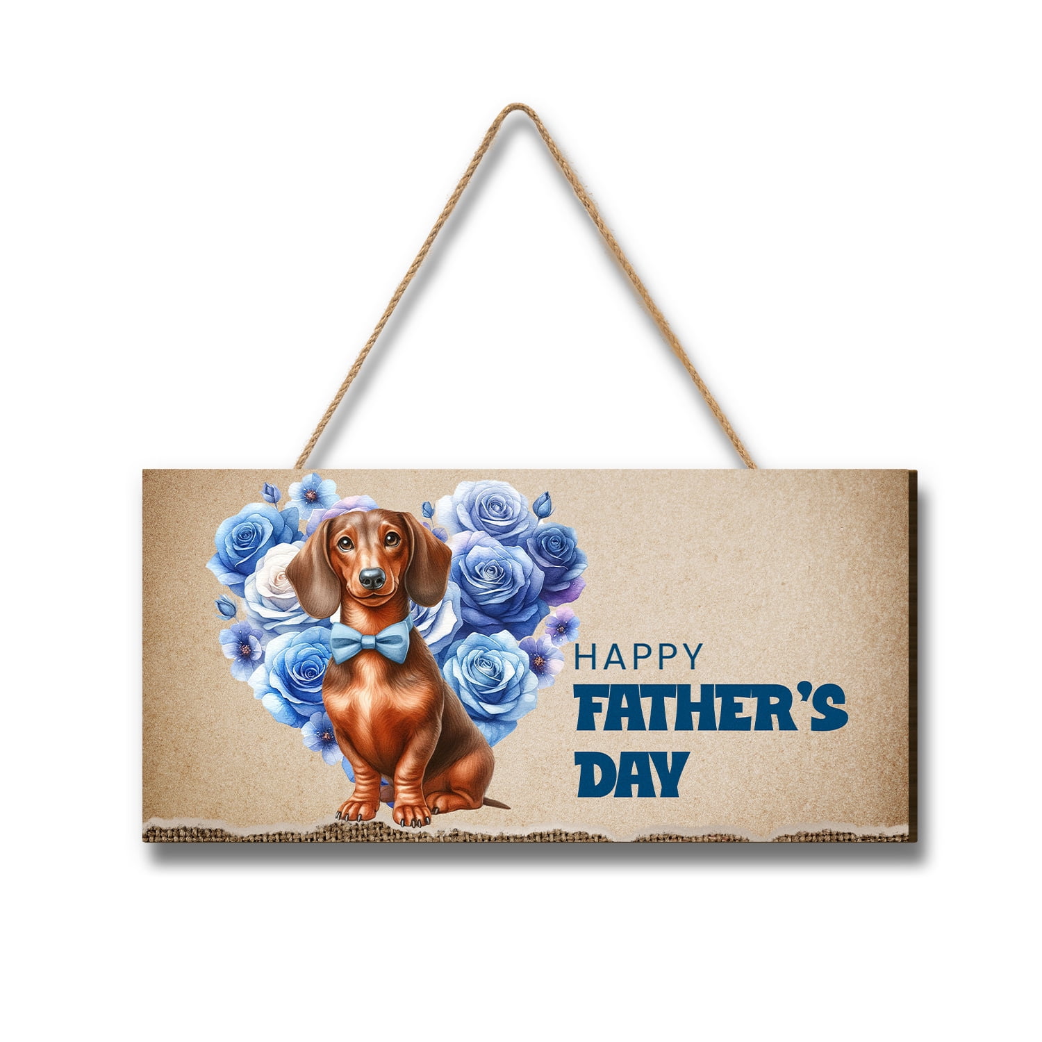 Dachshund Proud Dad Happy Father's Day Landscape Wood Sign Wiener Dog ...