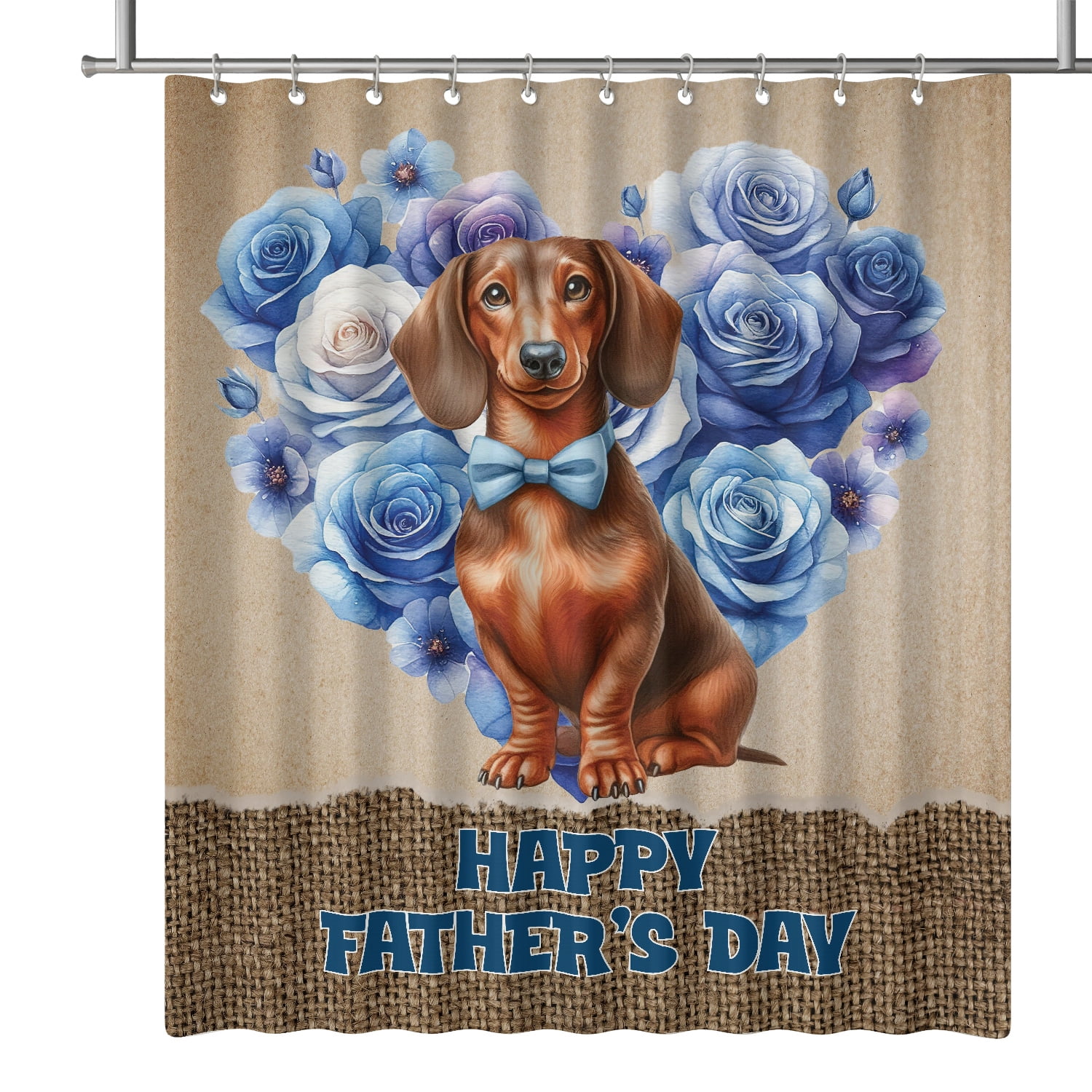 Dachshund Proud Dad Happy Father's Day Shower Curtain Wiener Dog Lover ...