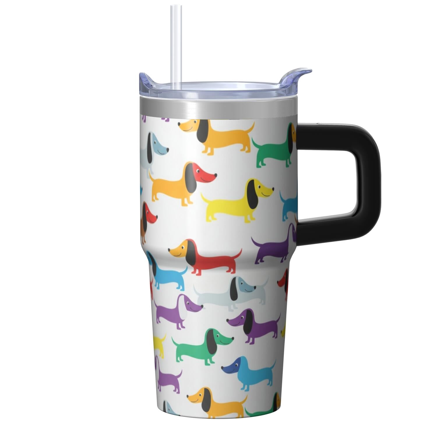 Dachshund Rainbow White Pattern 20oz Insulated Tumbler, Stainless Steel ...