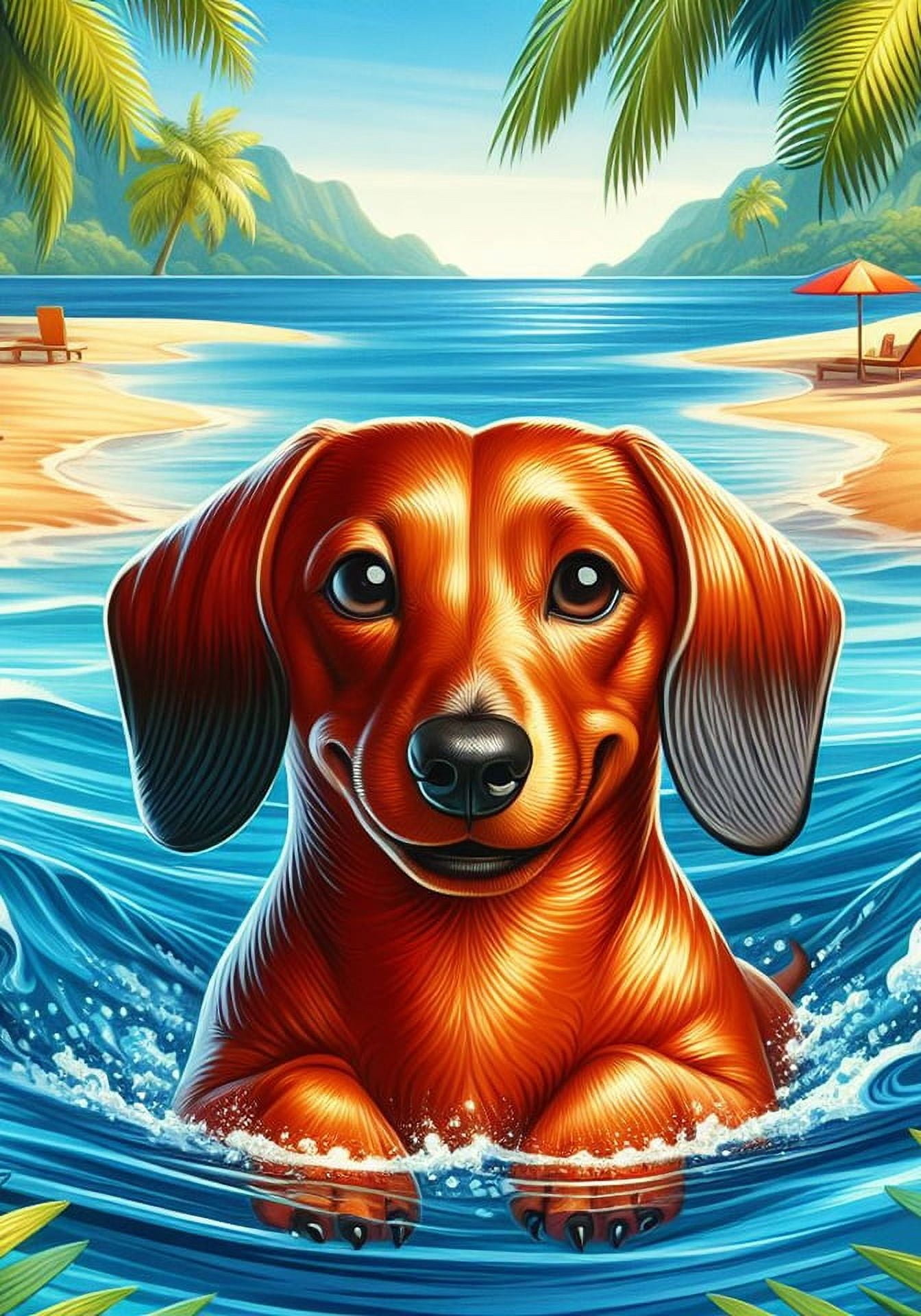 Dachshund Red - Best of Breed DCR Summer Garden Flag 12" x 17 ...