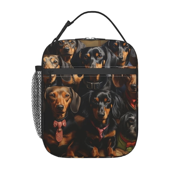 Dachshund Sausage Dogs Art Lunch Box Bag Insulated Lunchbox Reusable ...